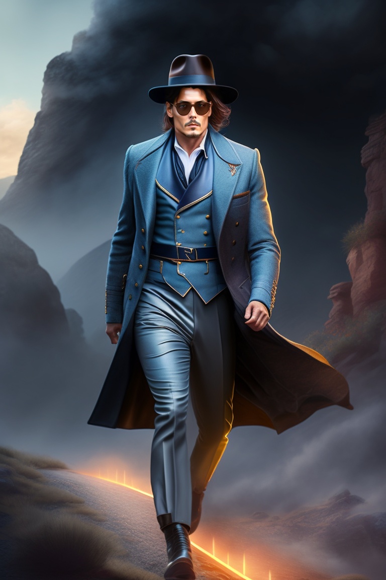 Lexica - Johnny Depp dressed as a vintage detective, full body, going a ...