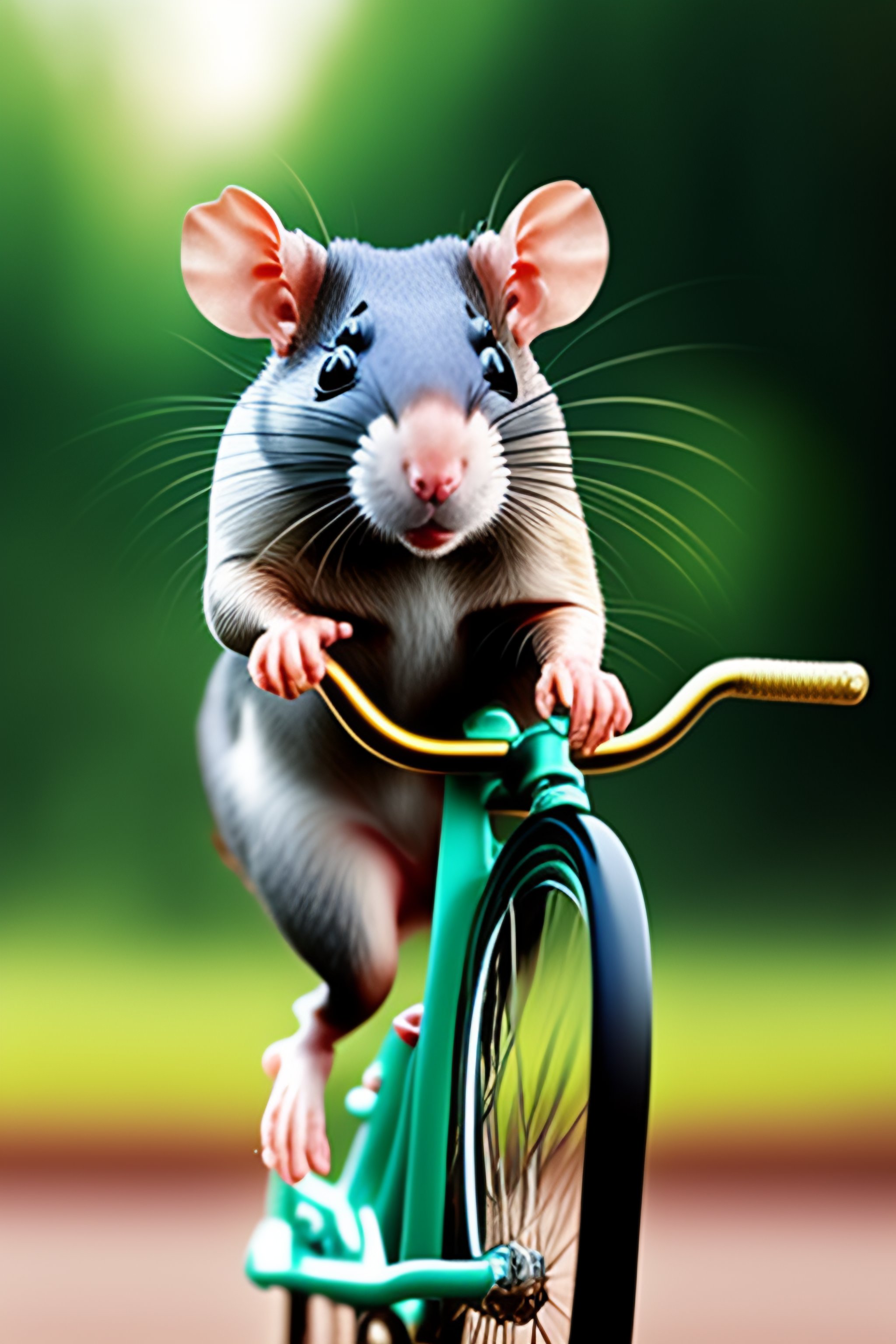 Lexica - A rat riding a bycicle