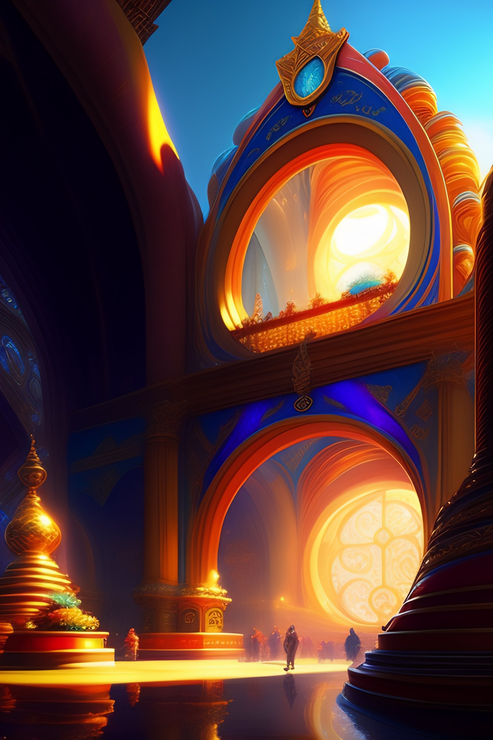 Lexica - Applebees megastructure, god rays, wide angle, fantasy art ...