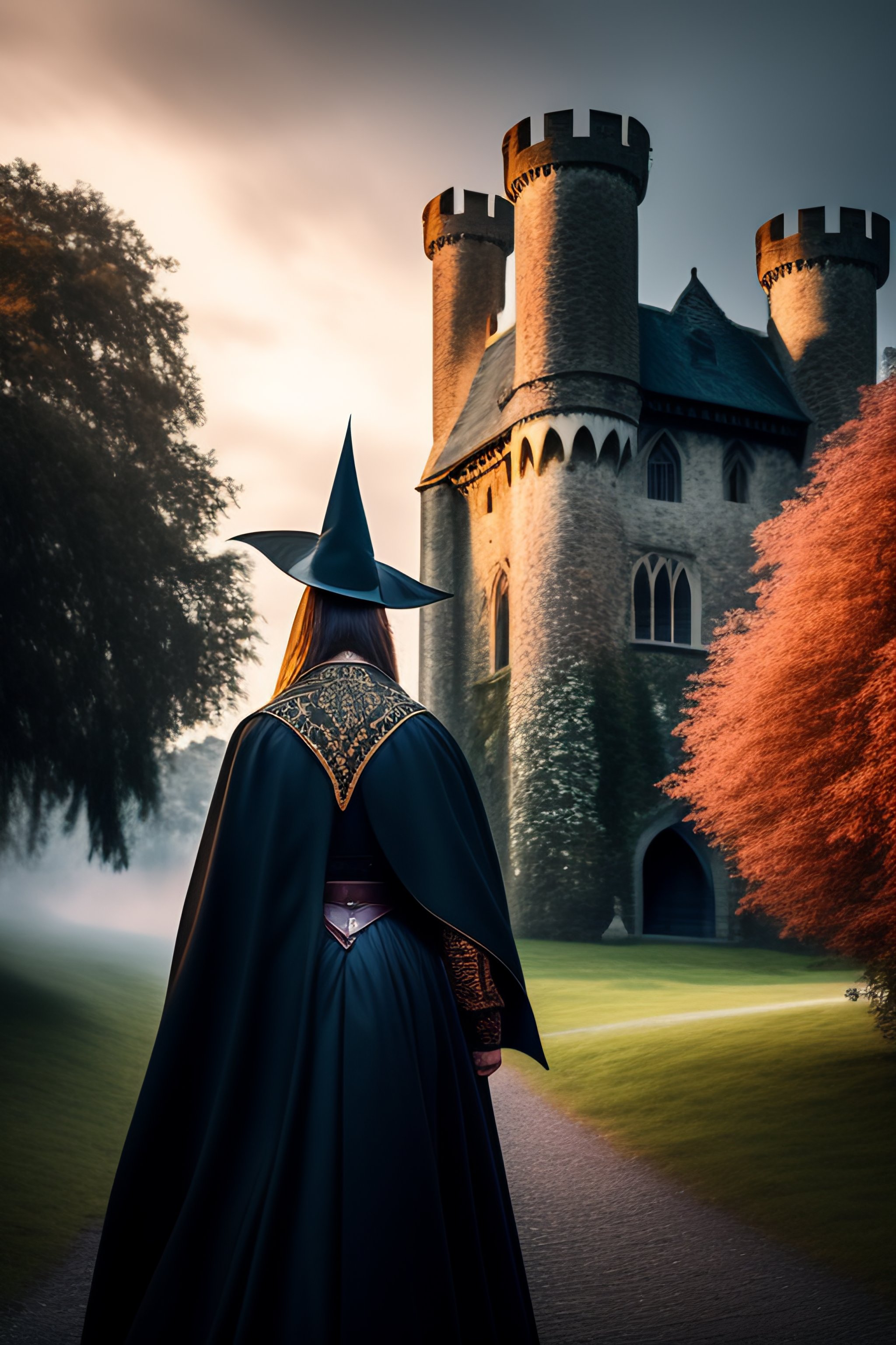 Lexica - Witch portrait, full body, medieval castle, ritual, lightening ...