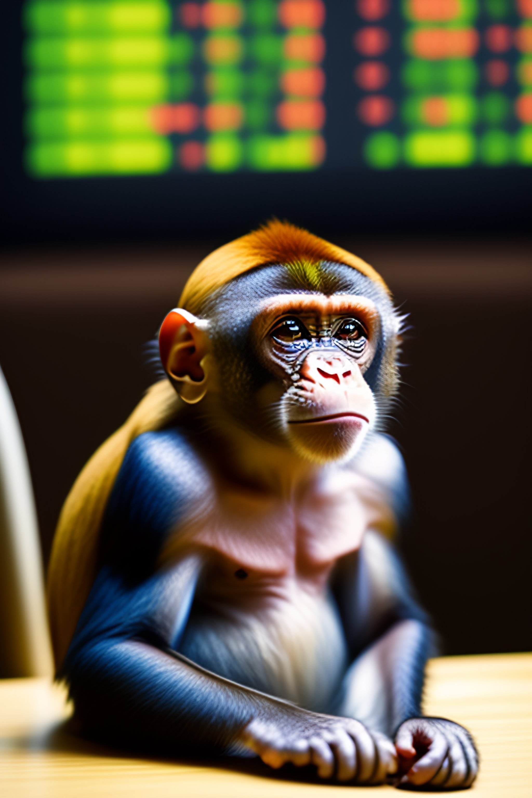 Lexica - Portrait of a monkey in the stock market