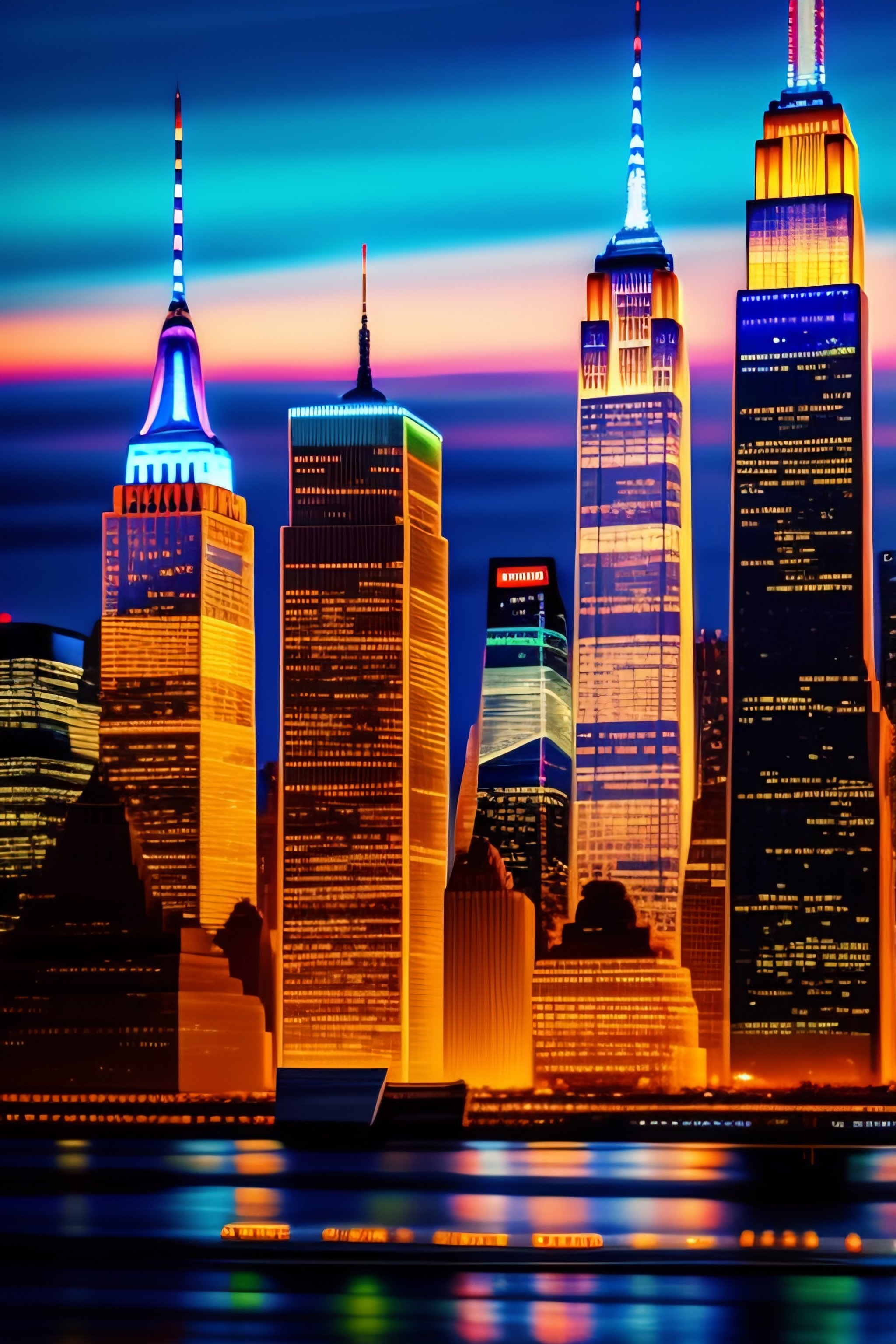 Lexica - Painting of New York skyline, sharp focus, high detail ...