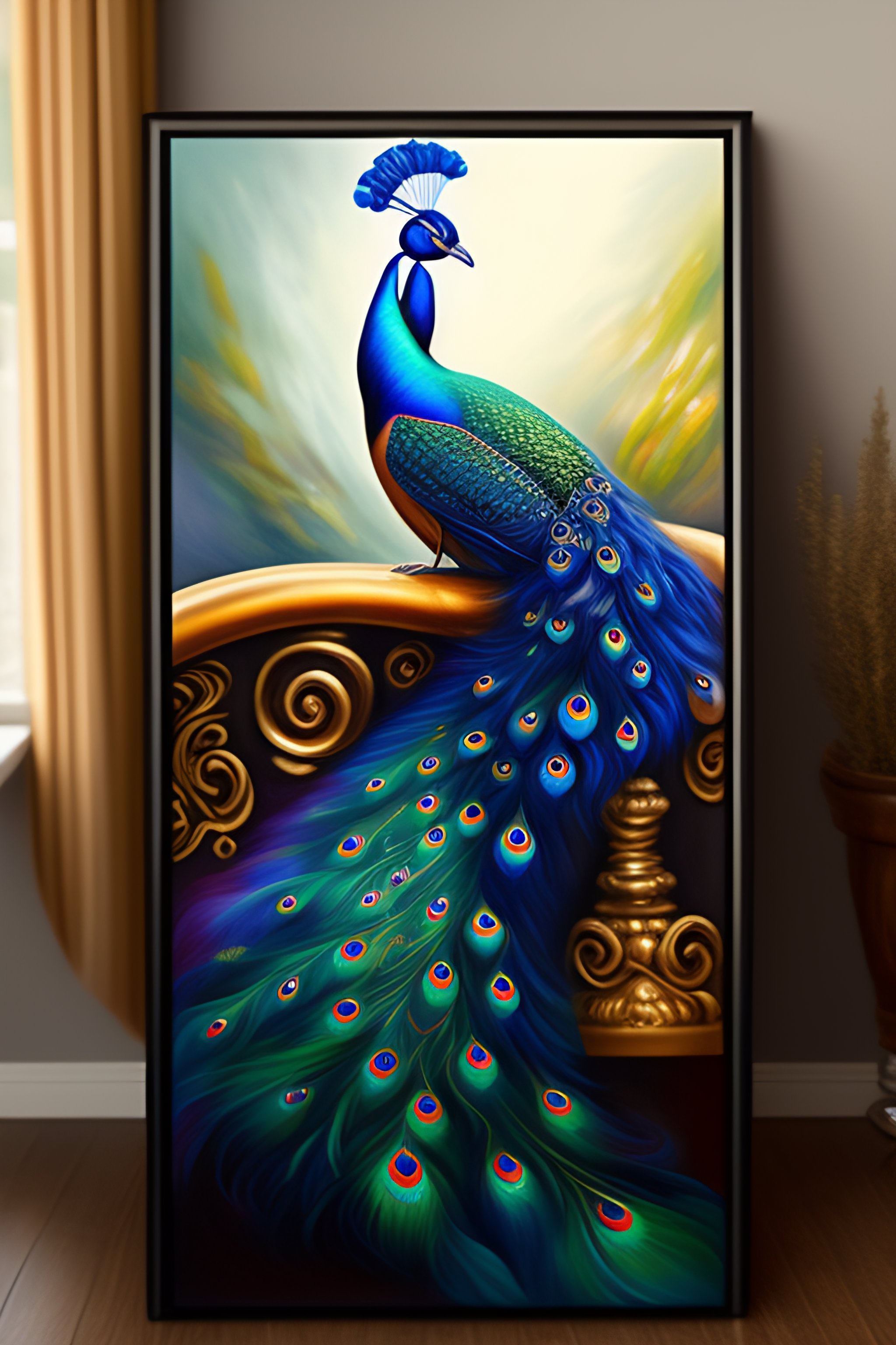 Lexica - Peacock full color painting