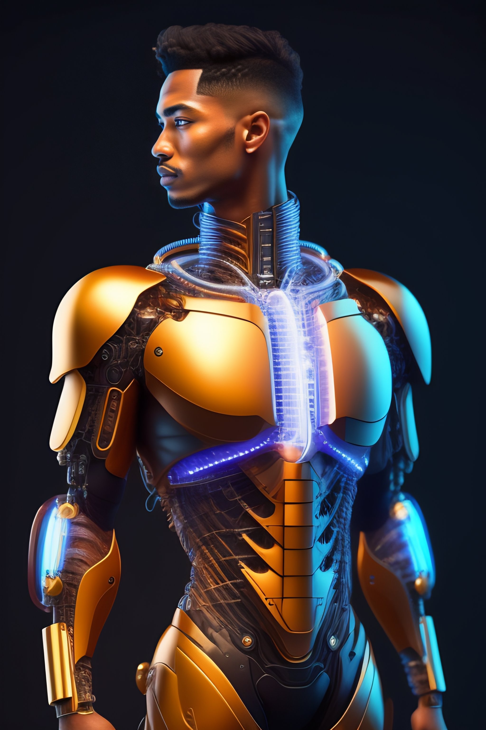 Lexica - Detailed schematics of a male cyborg