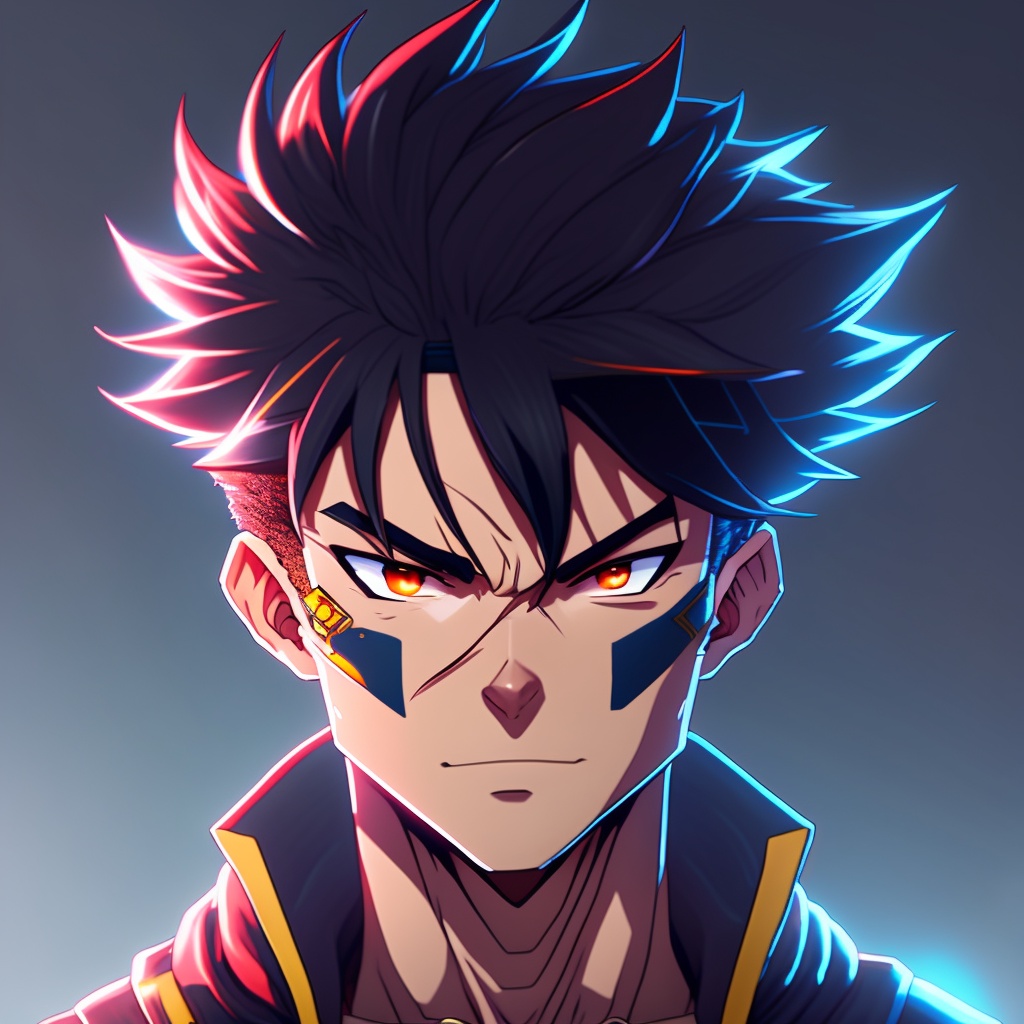 Lexica - Cyborg line art, 4k, luffy