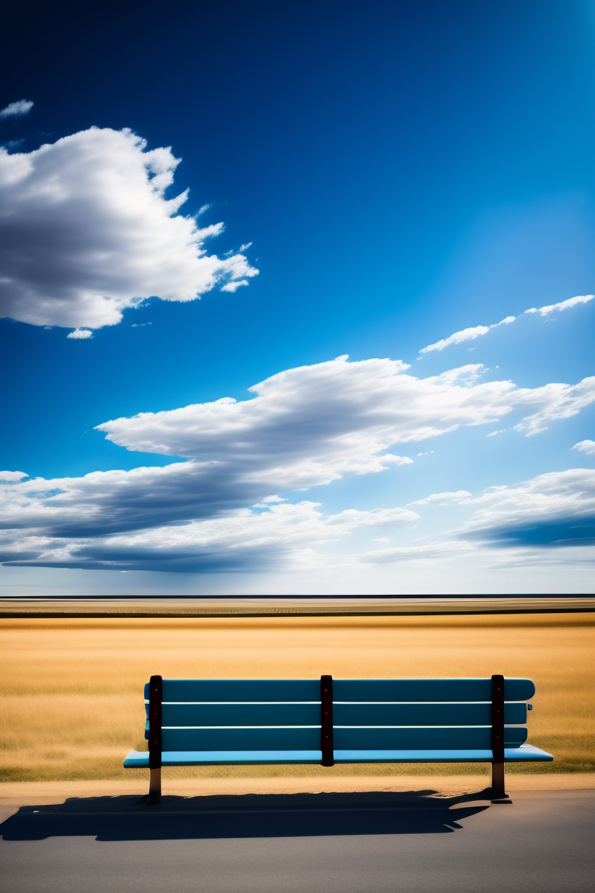 Lexica - A man sitting on a bus bench in rural Midwestern plains area ...