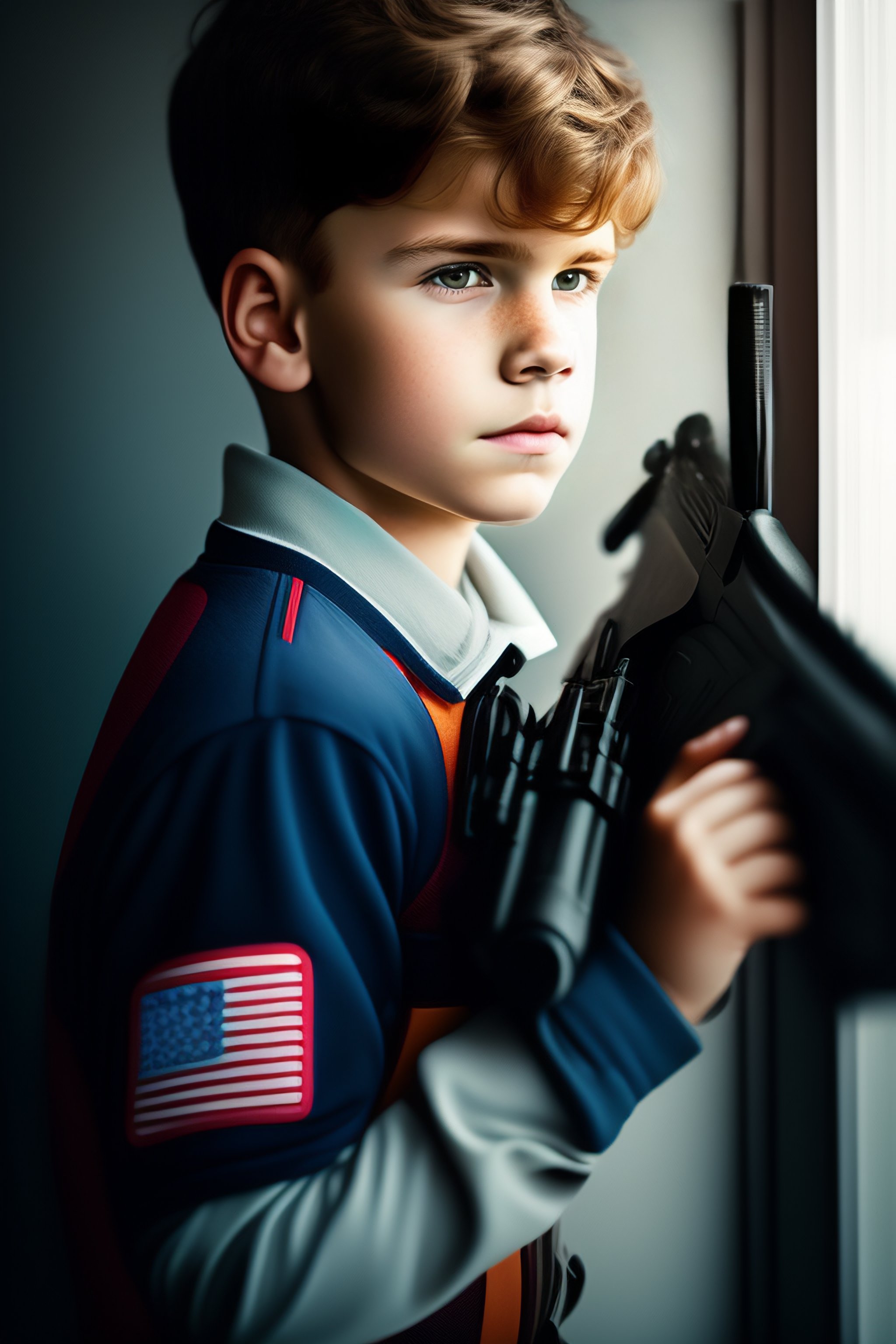 Lexica - Cute boy with a gun