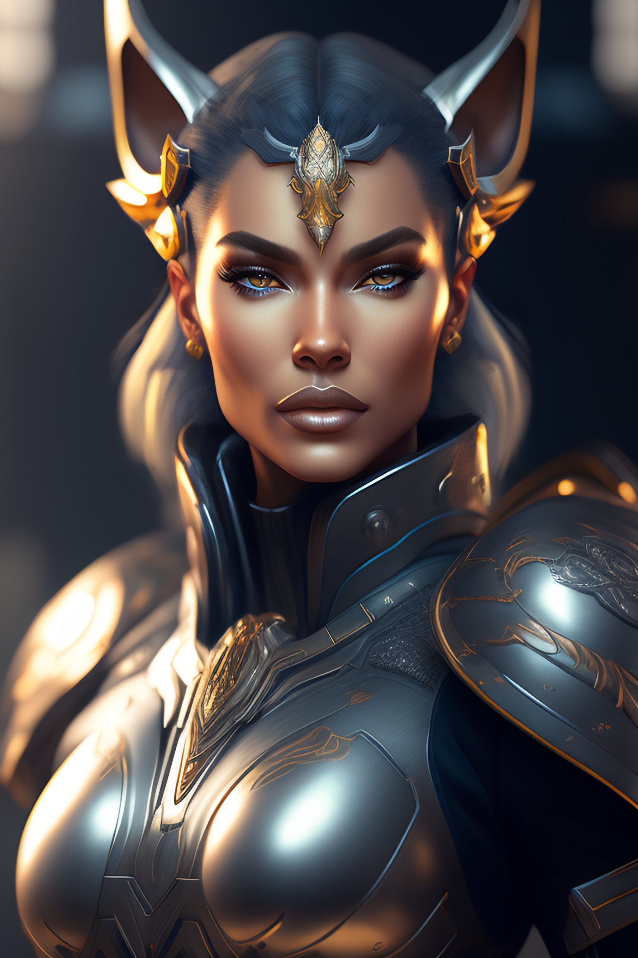 Lexica - Portrait painting of a cybernetic grey werewolf with power ...