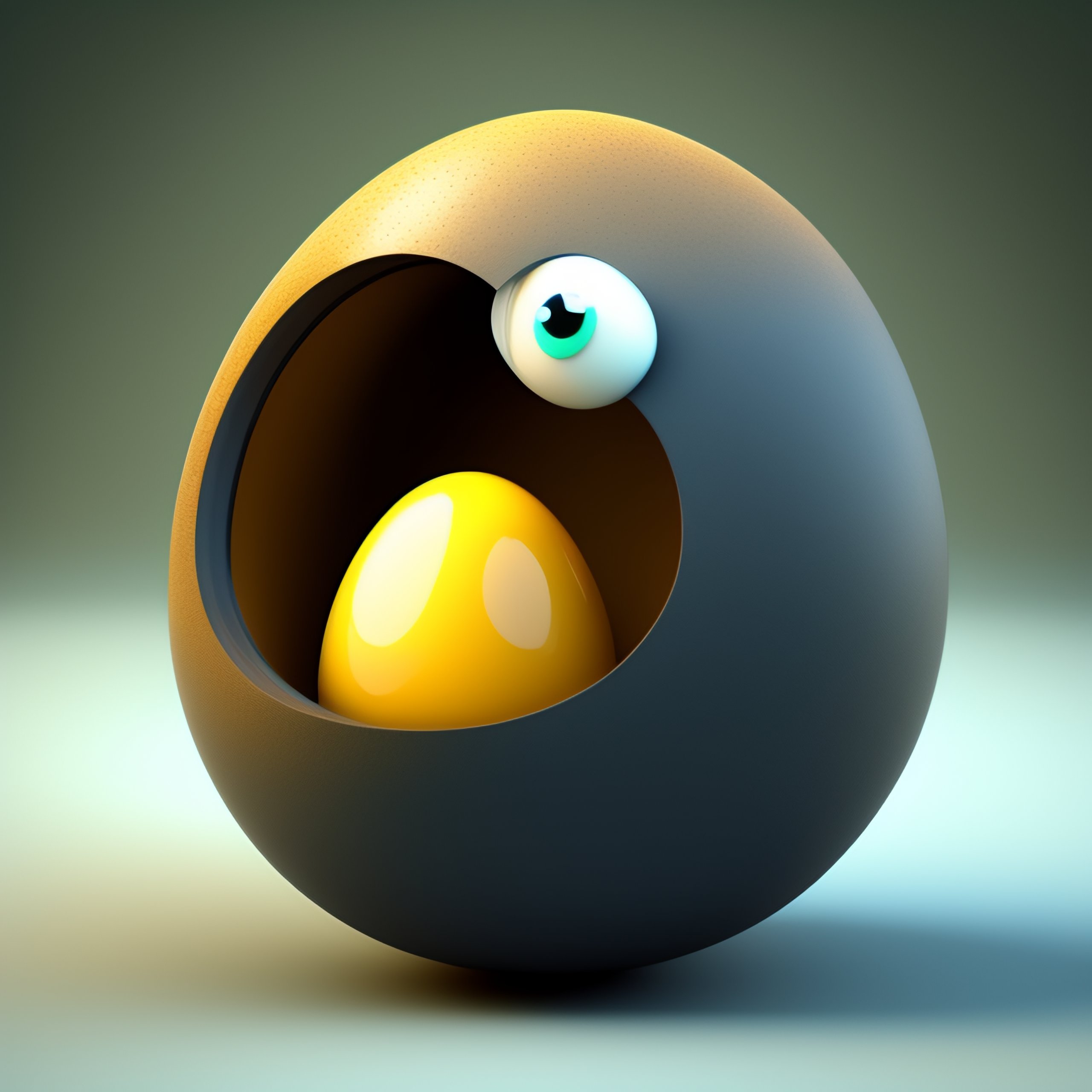 Lexica - 3d, realistic, cartoon. egg as a monster