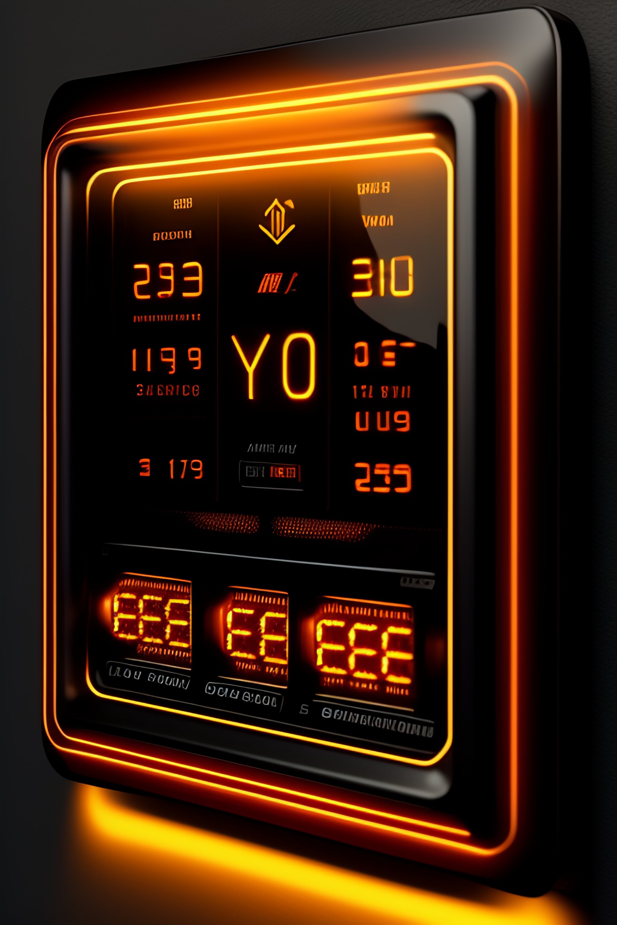 Lexica - Cyberpunk GUI rusty brown and gold panel with graphics, gauges ...