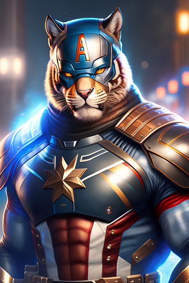 Lexica - Captain america character but tiger, the tiger must wear ...