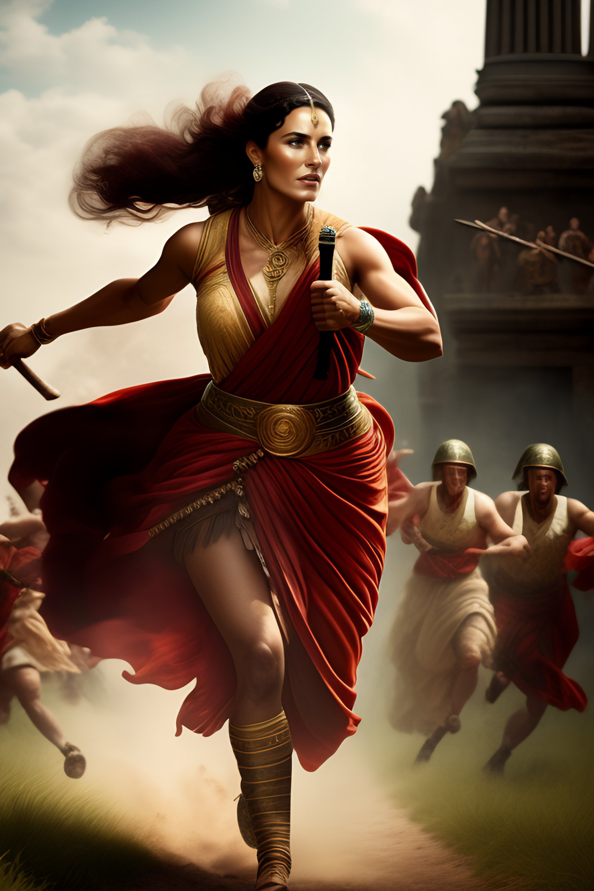 Lexica - Ancient Roman running from the front, wearing a skirt, and ...