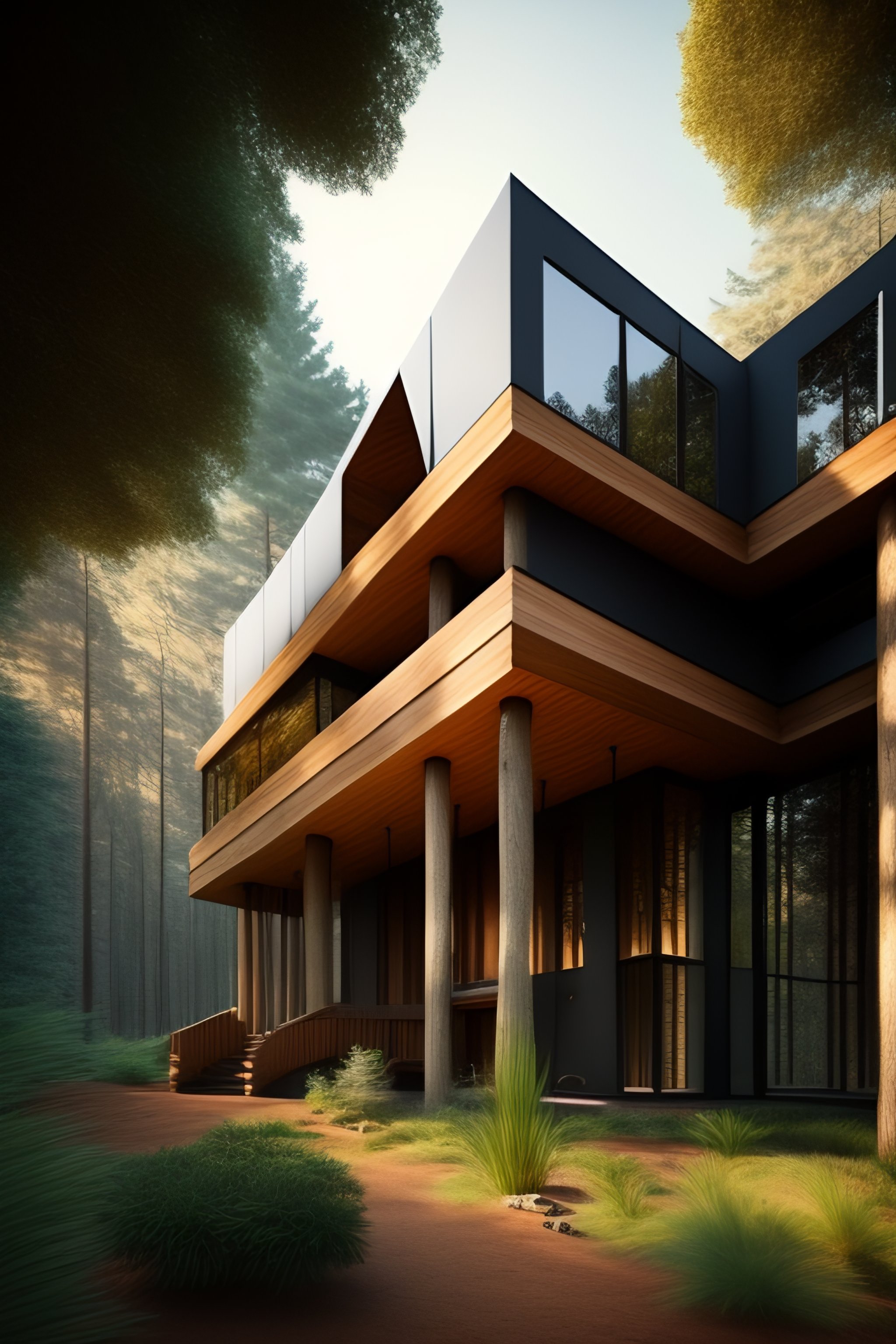 Lexica - Architecture, wide angle, african inspired, 8 k, forest ...