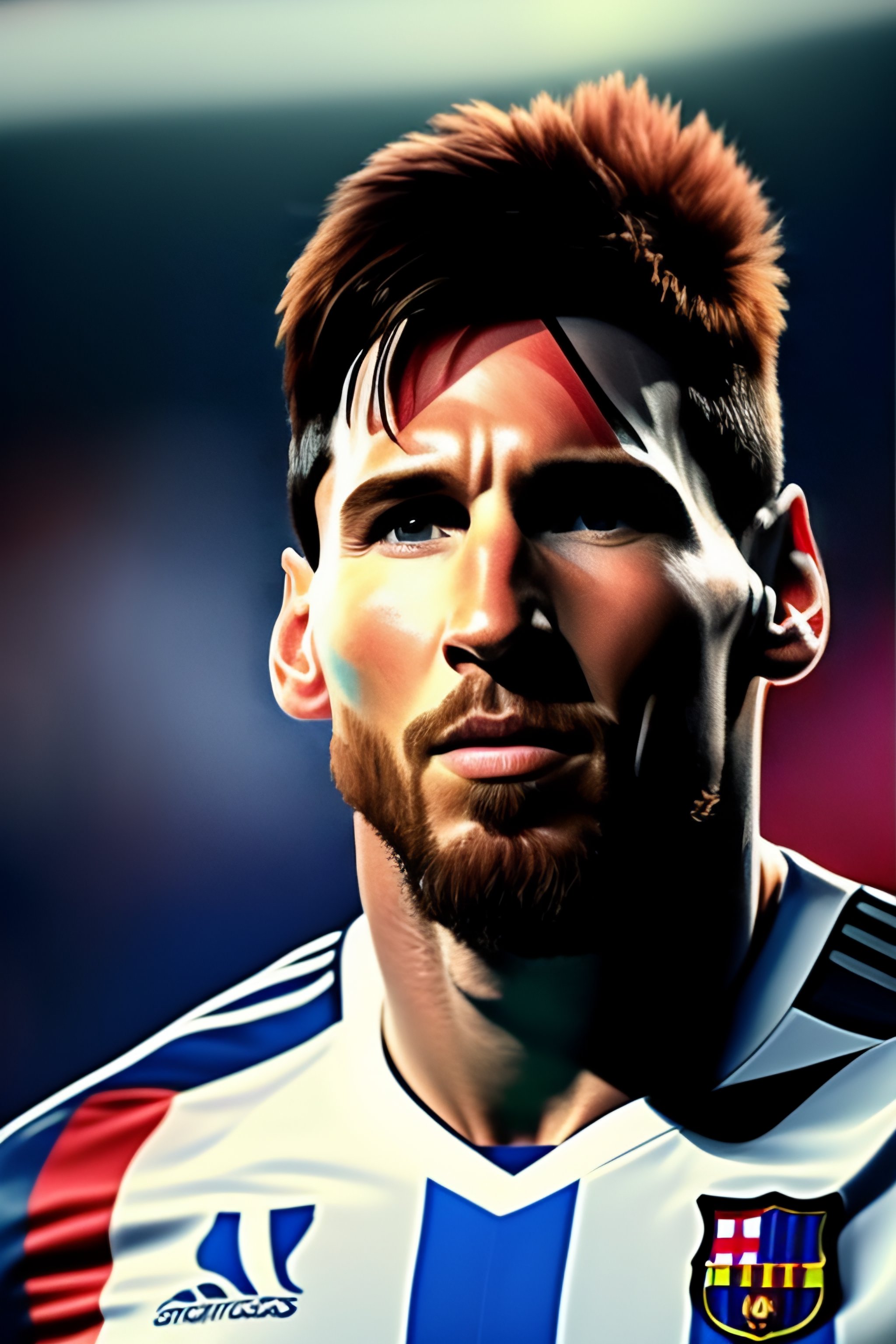 Lexica - Face lionel messi warrior