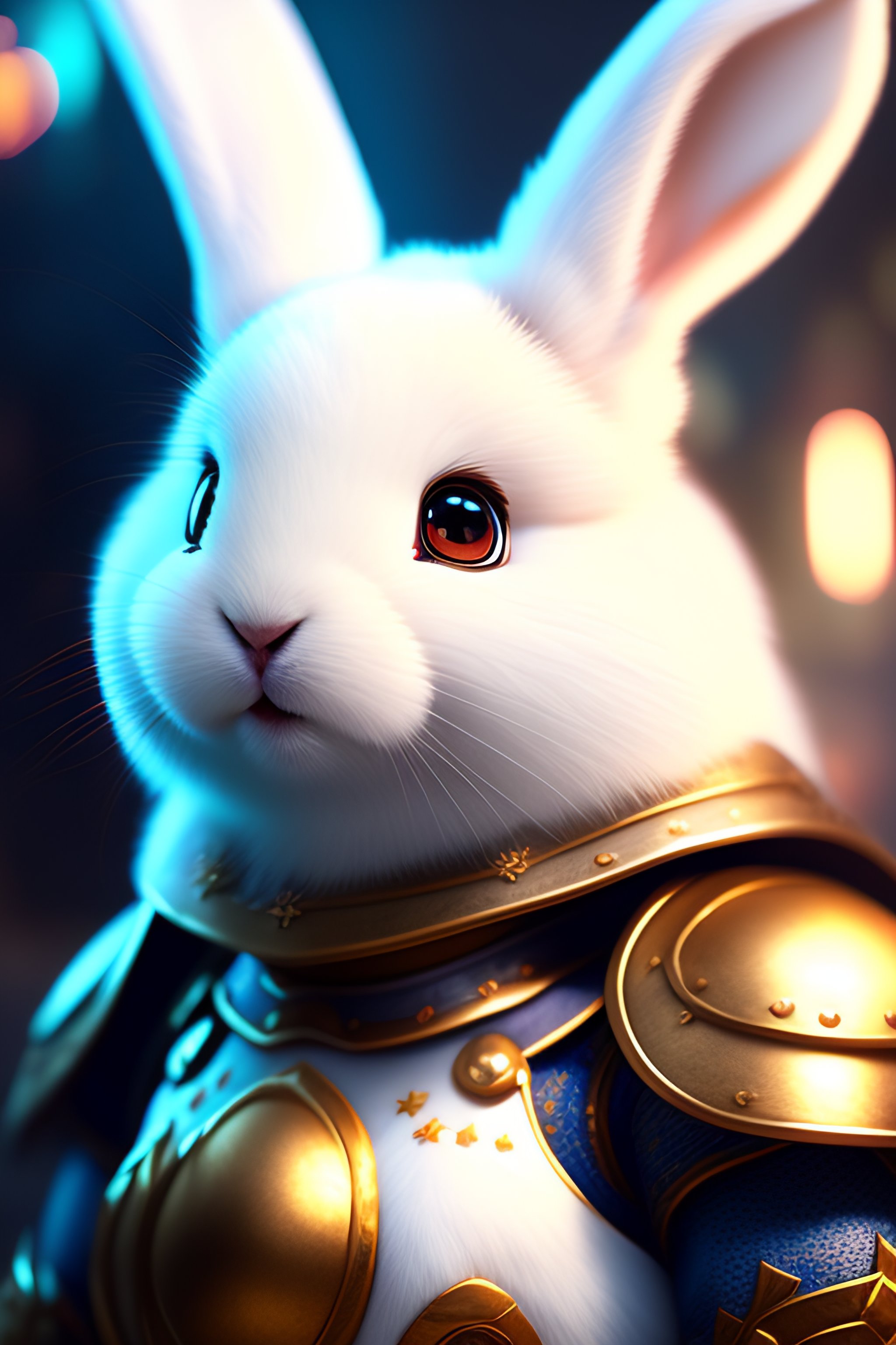 Lexica - Dynamic photography of a cute fluffy white female rabbit as a ...