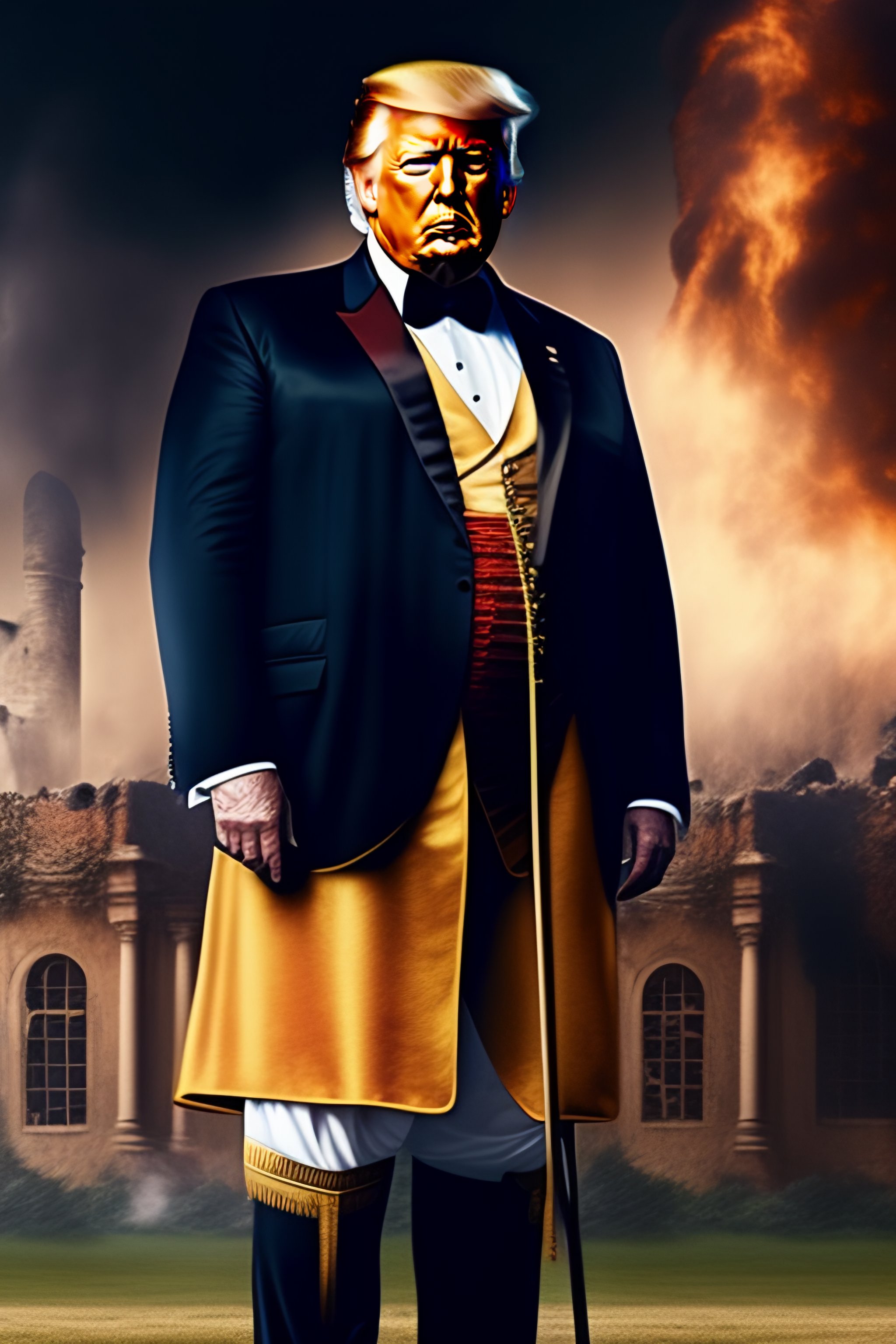 Lexica - Donald trump looking scared and poor in a tattered 16th ...