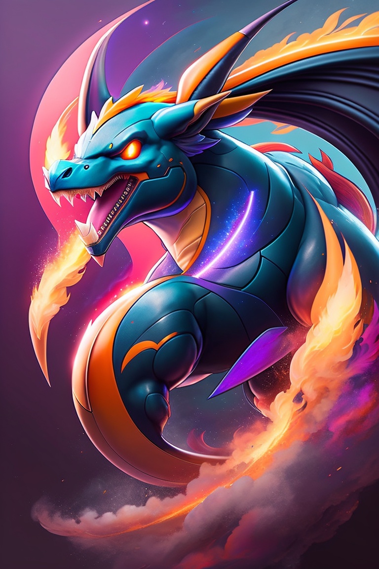 Lexica - Black Shiny Mega Charizard X colour vibrant portrait Create an ...