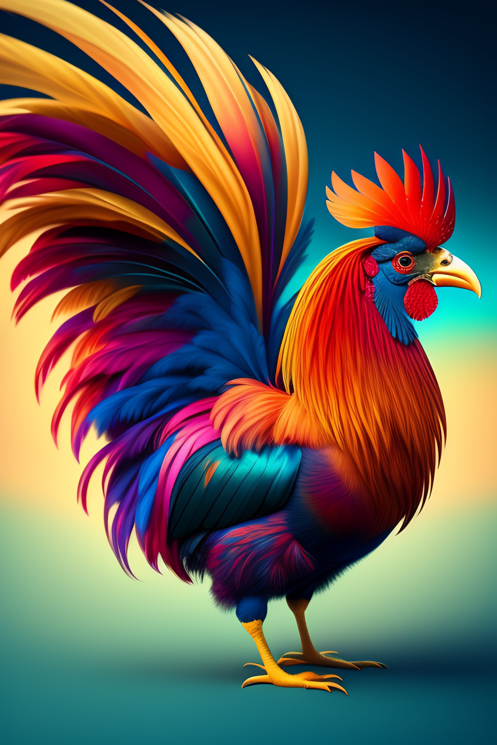 Lexica - Hyper relistic majestic rooster with a carnival mask, open ...