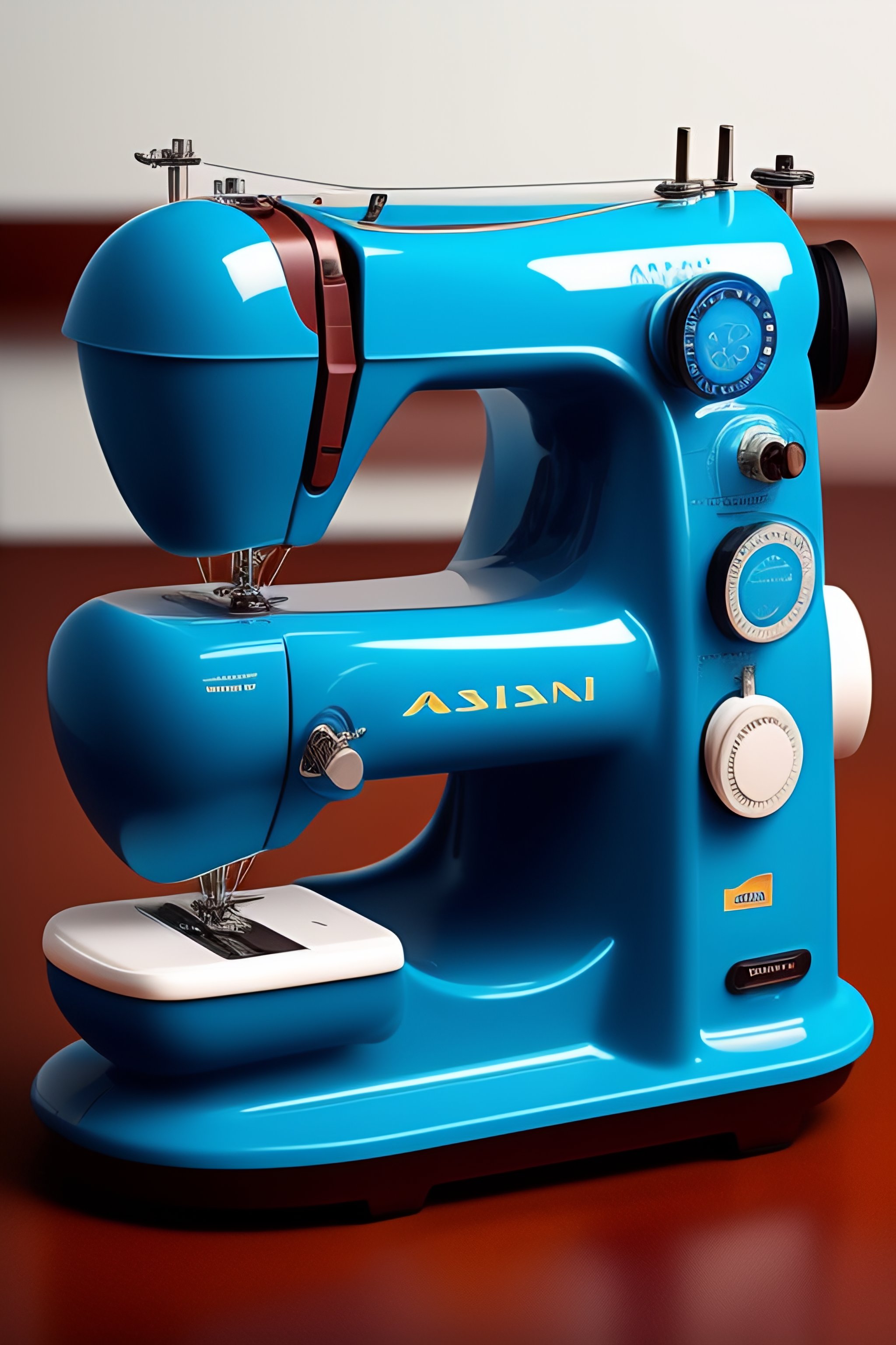 Lexica - A portable bag sewing machine in color blue , commercial style