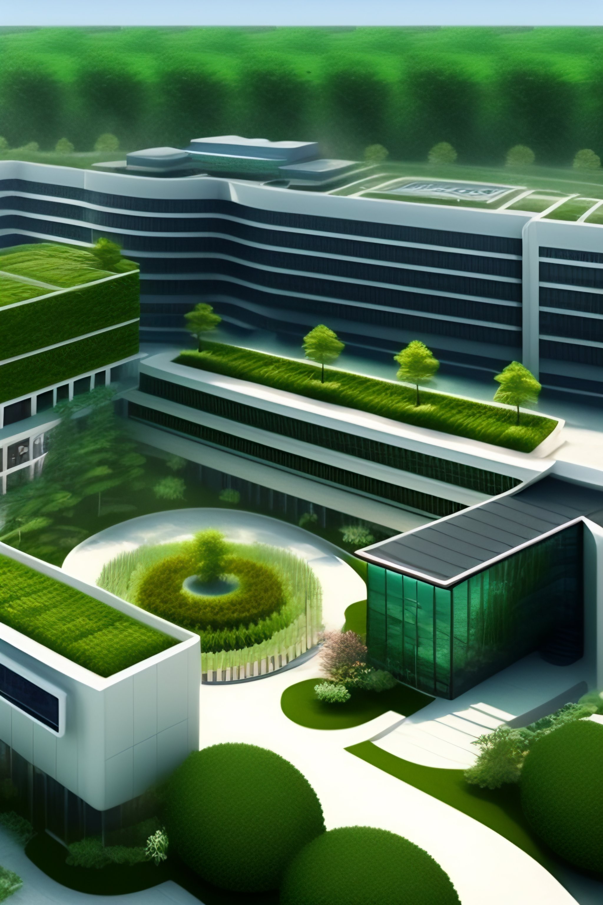 Lexica - Year 2123 hospital exterior, advanced medicine, 4k, lumen, eco ...