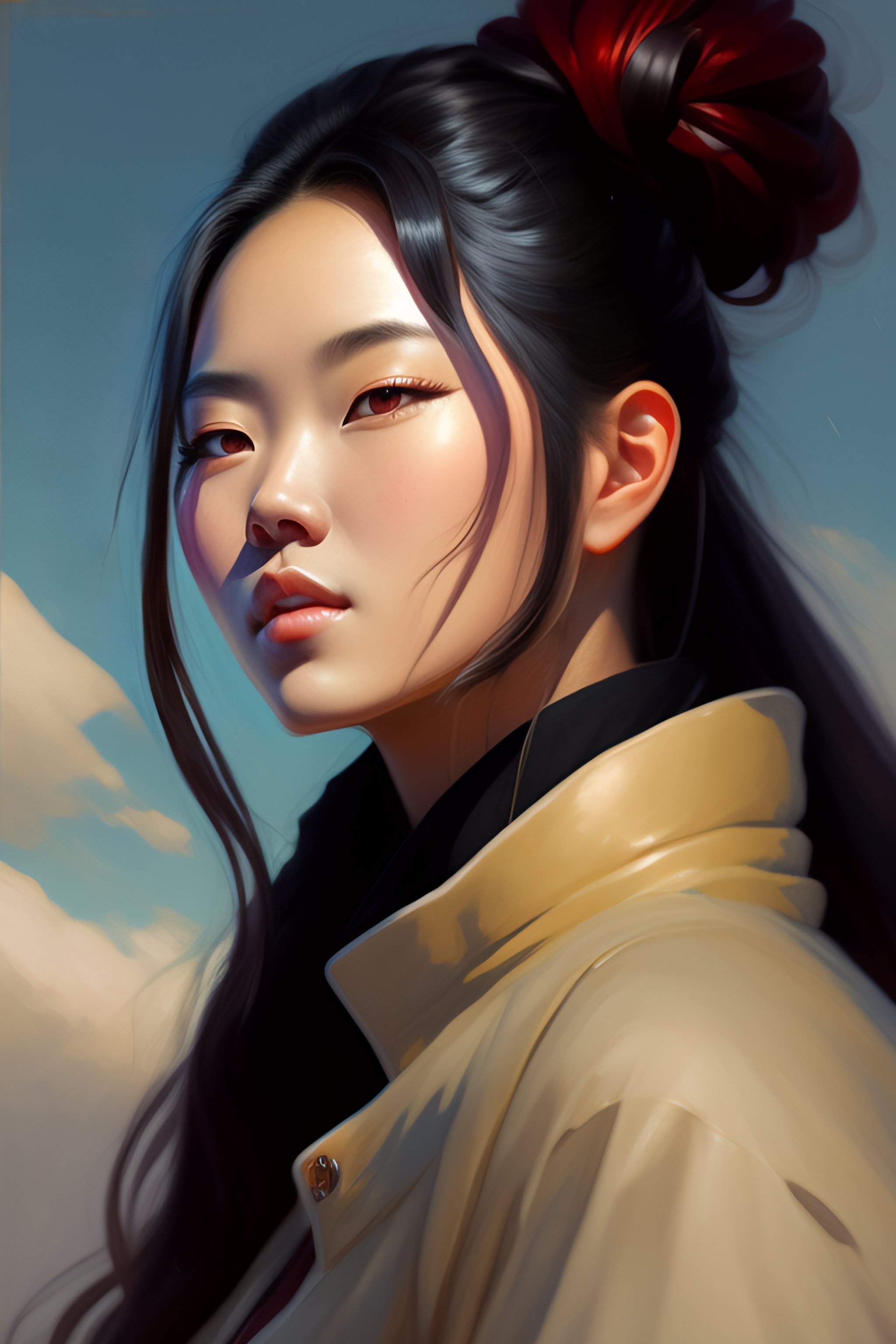 Lexica - Portrait of Nezuko from Demon Slayer Anime, countryside, calm ...