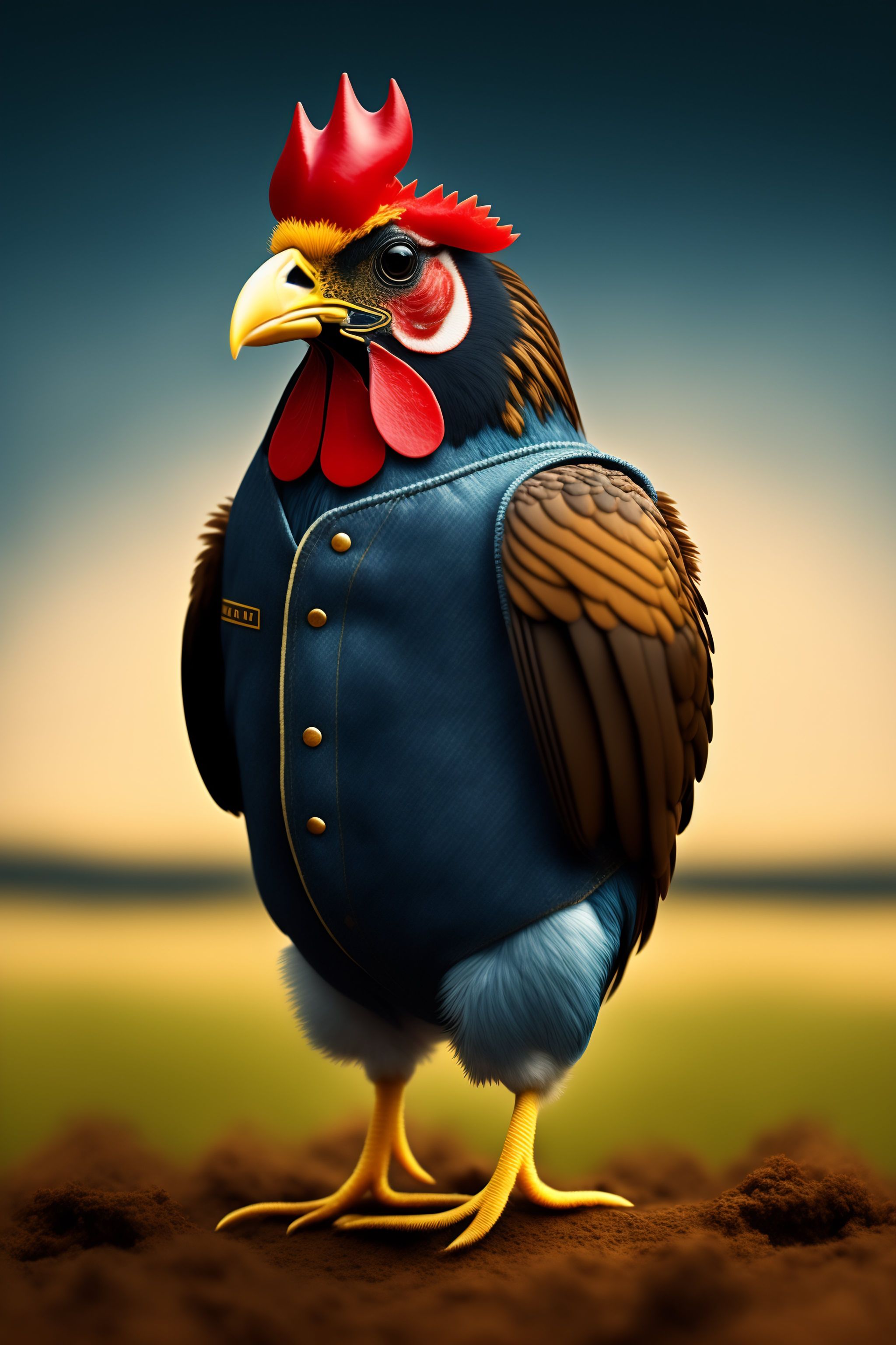 Lexica - Chicken wearing a Levi's jeans