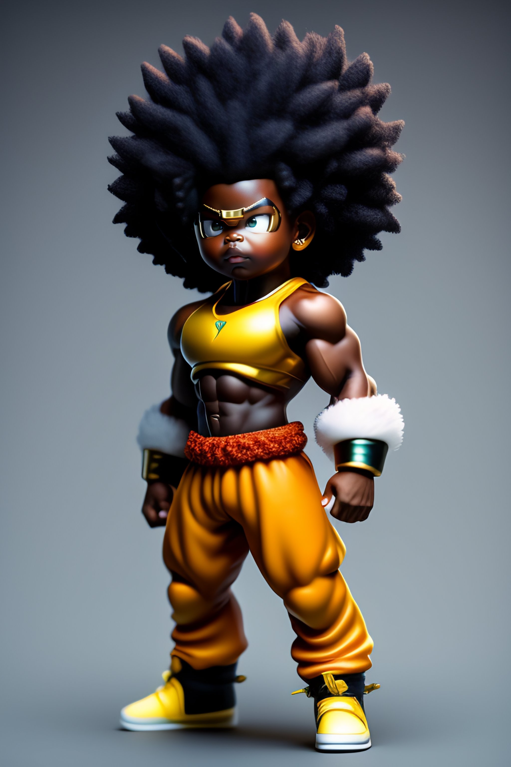 Lexica - Afro super Saiyan full body view