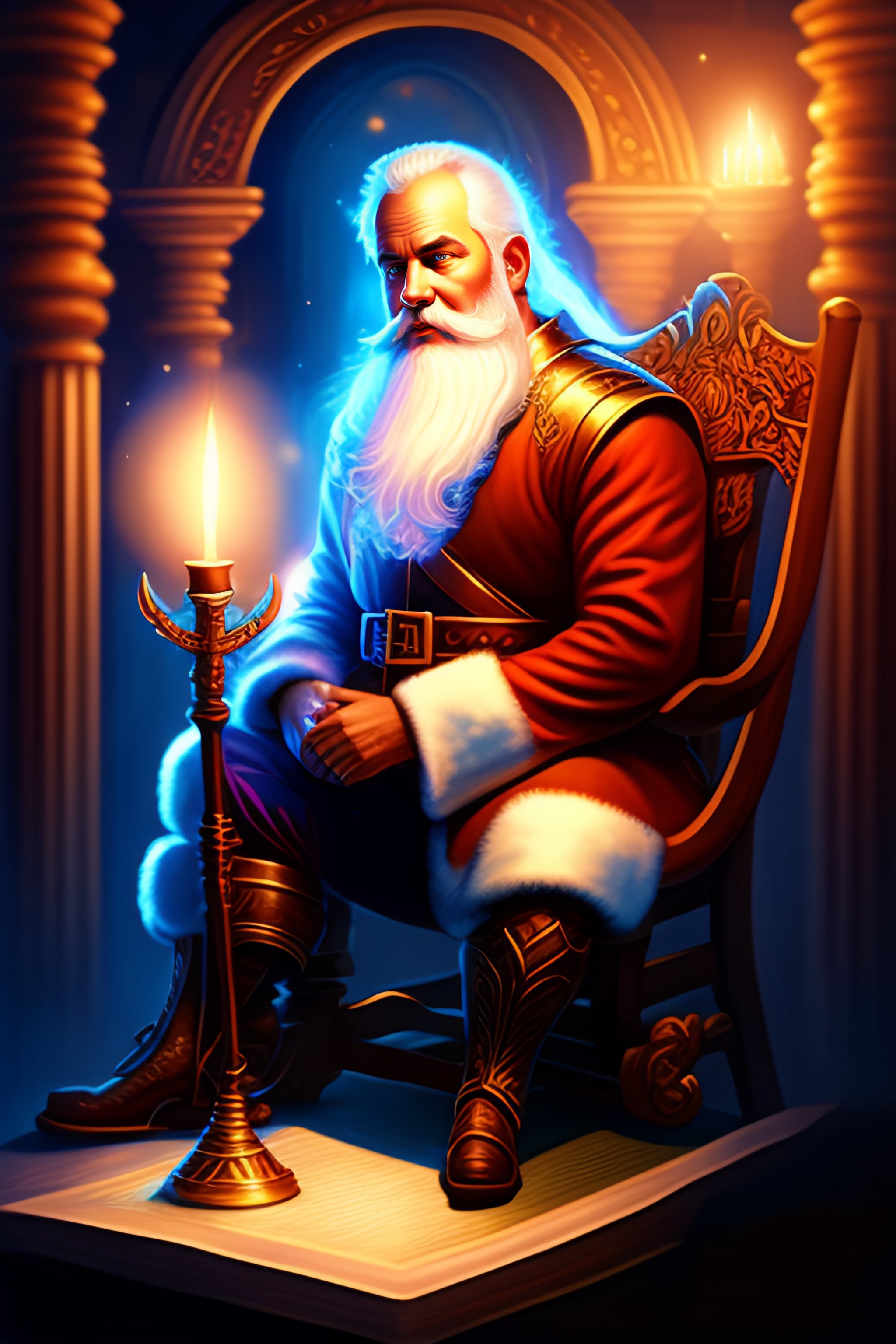 Lexica - Dungeons and dragons art of Santa Nicholas sitting calmly in ...