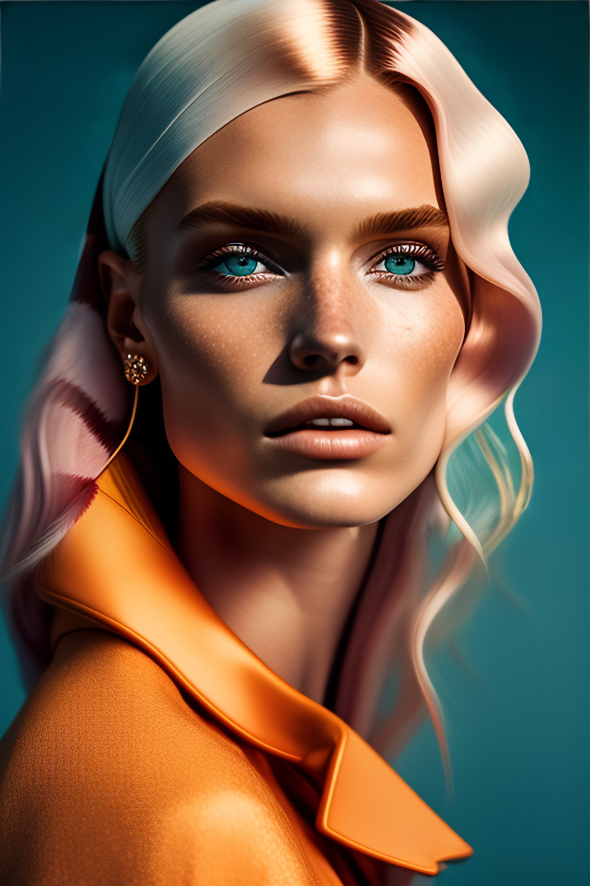 Lexica - A photo close-up of a beautiful fair haired woman with ...