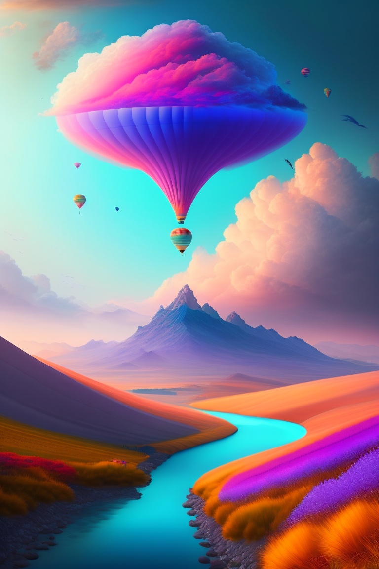 Lexica - Surrealism colors, epic dreamlike fantasy landscape, ultra ...