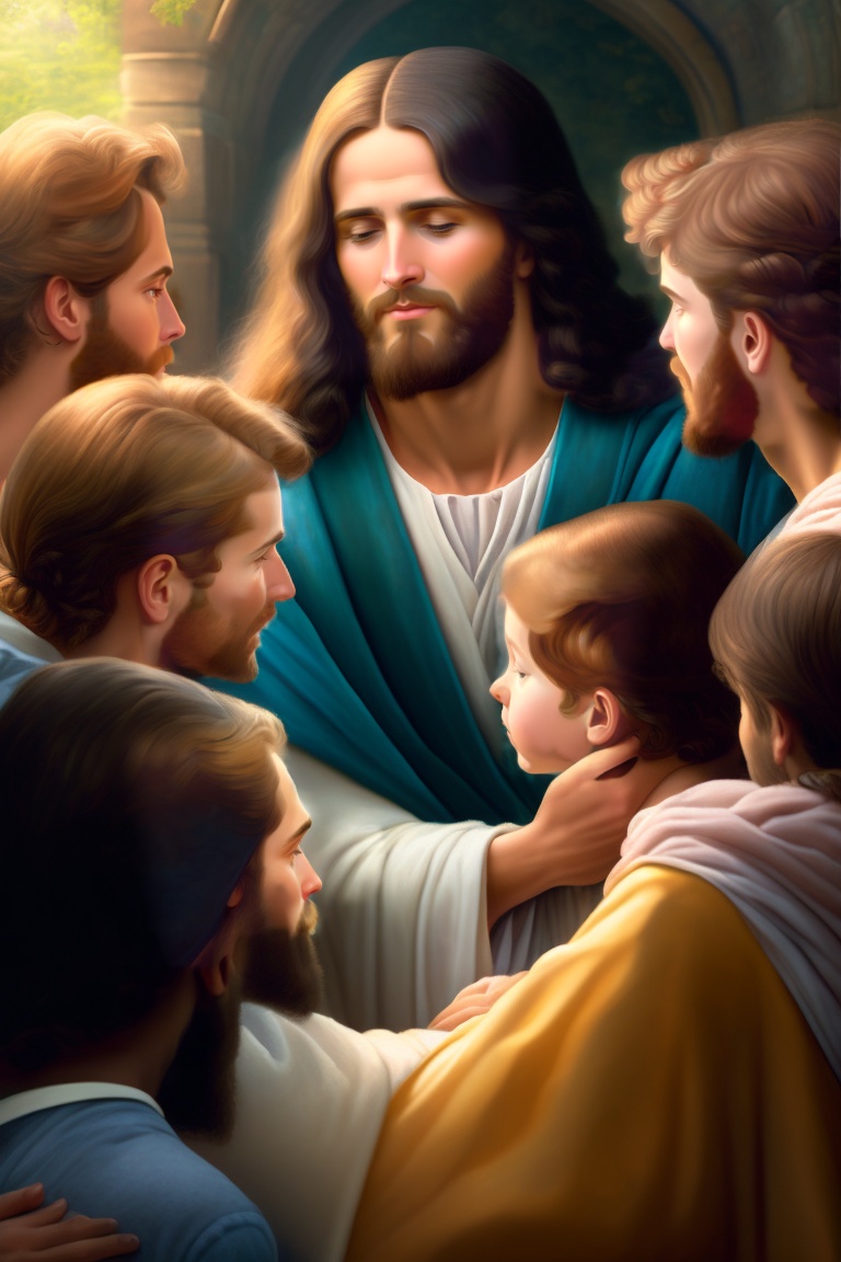 Lexica - The image depicts Jesus surrounded by his disciples in a ...