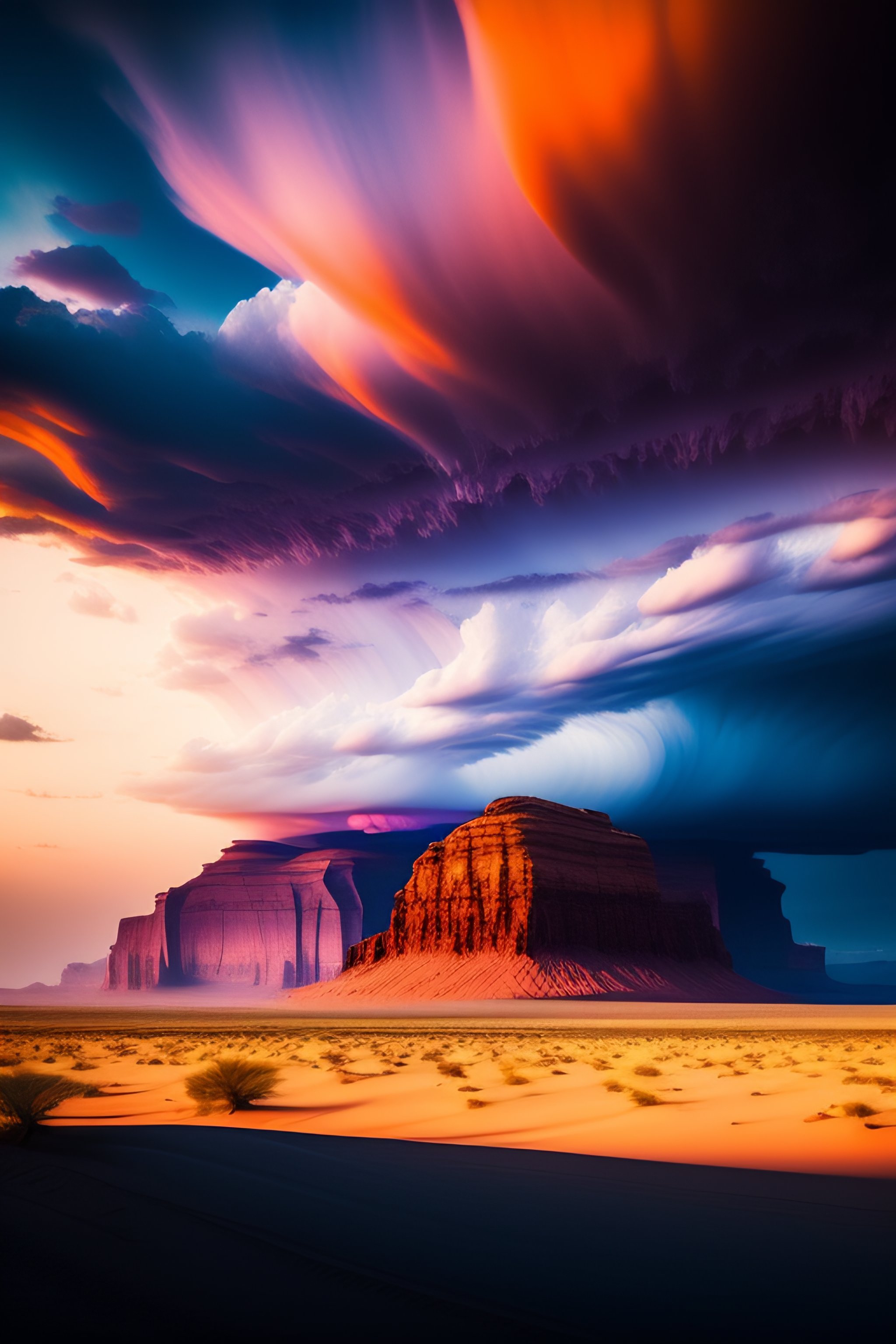 Lexica - An awe-inspiring desertscape dramatic sky epic huge mega
