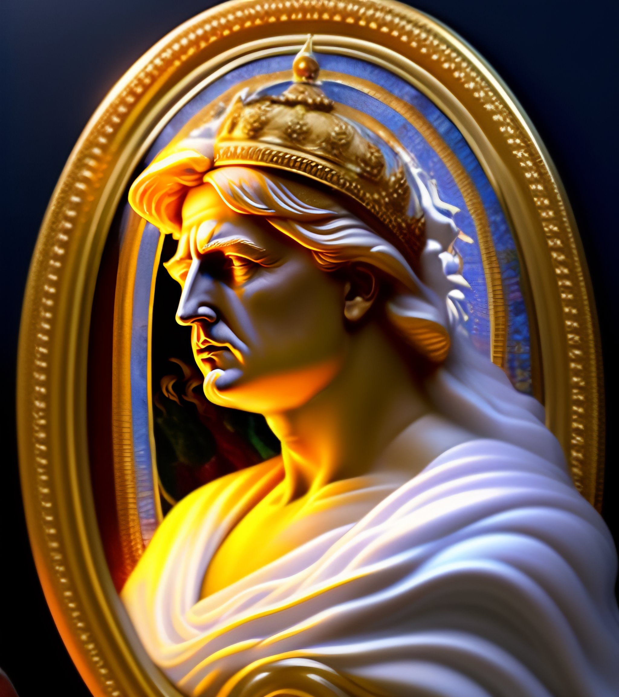 Lexica - Donald trump as god, heaven, portrait, mucha