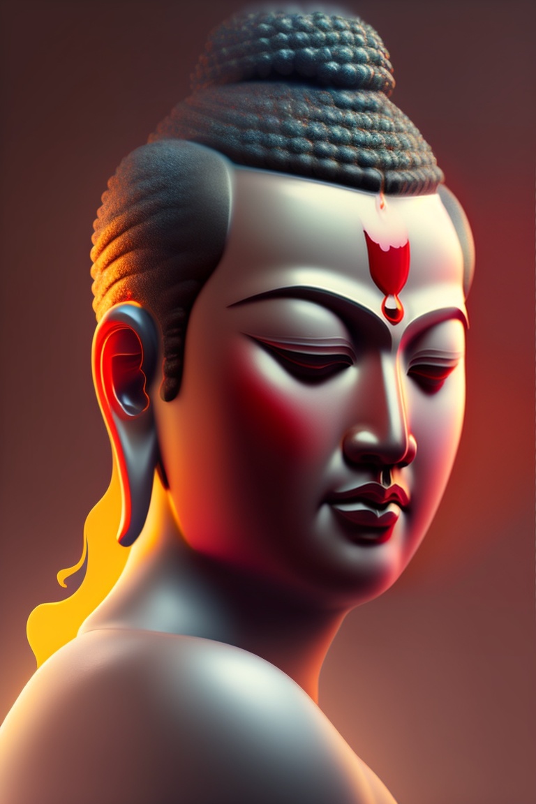 Lexica - Buddha bleeding from the face, suffering