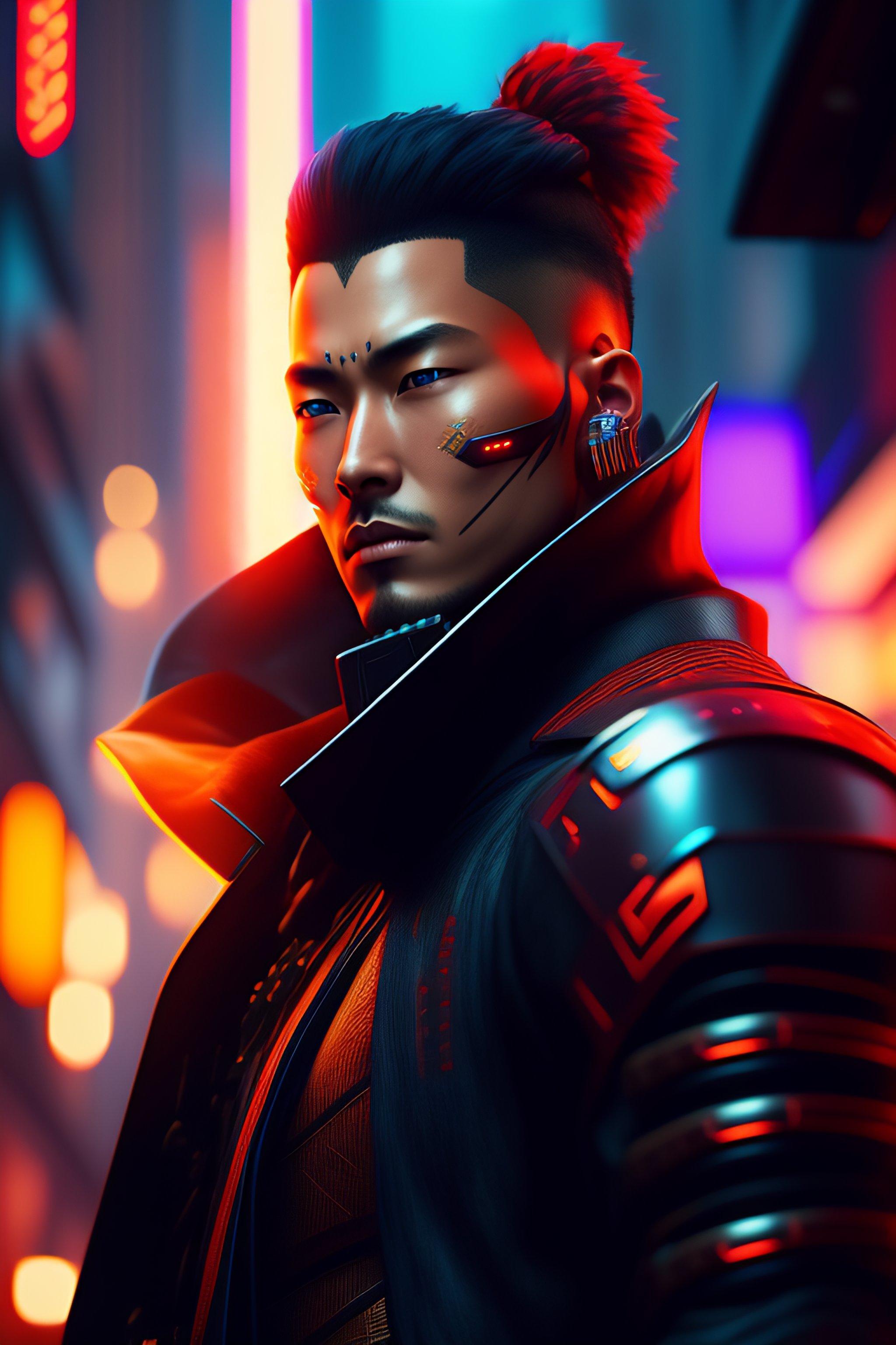 Lexica - Cyber samurai in the city of the future, cyberpunk style ...