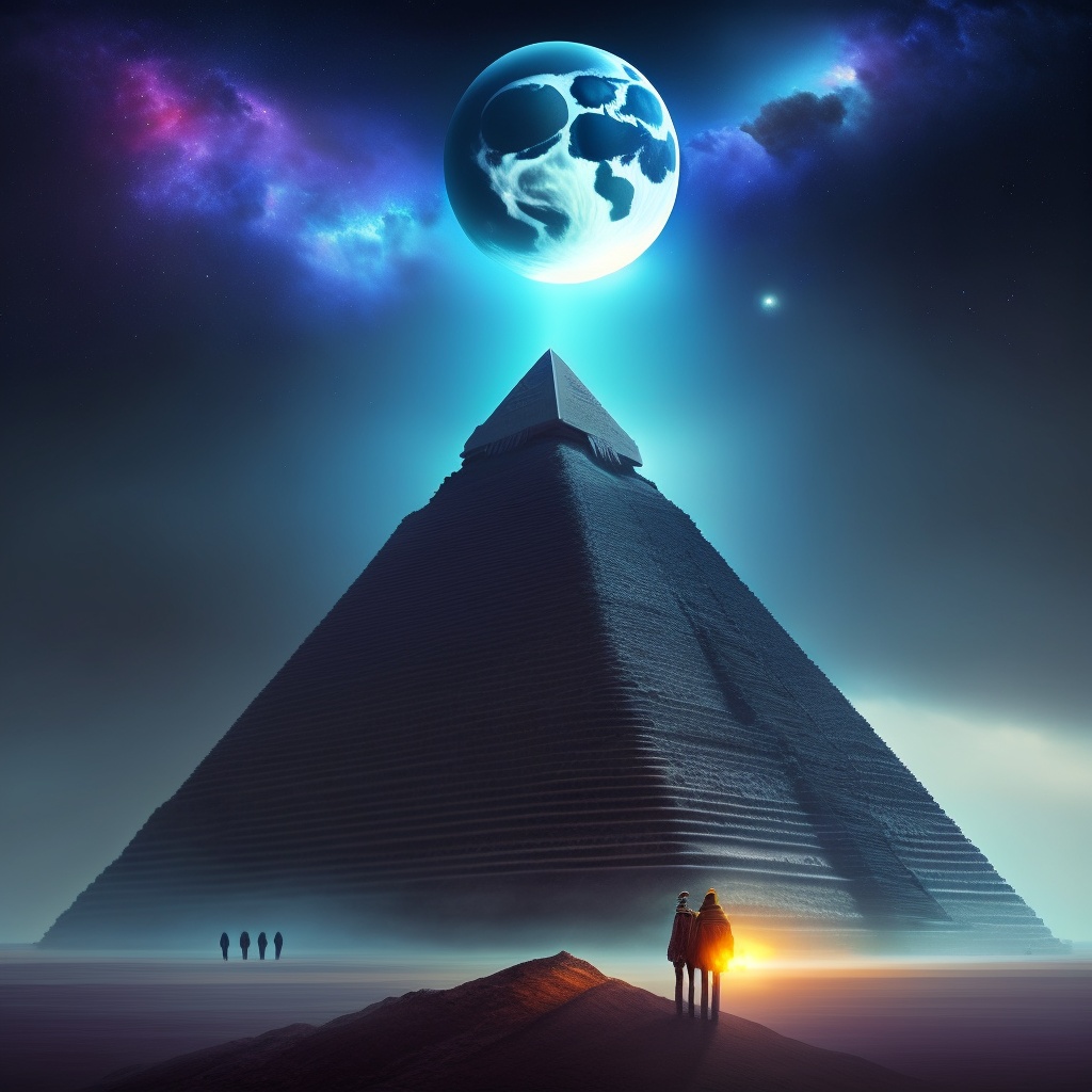 Lexica - Dystopian pyramids, background storm, computers, beautiful ...