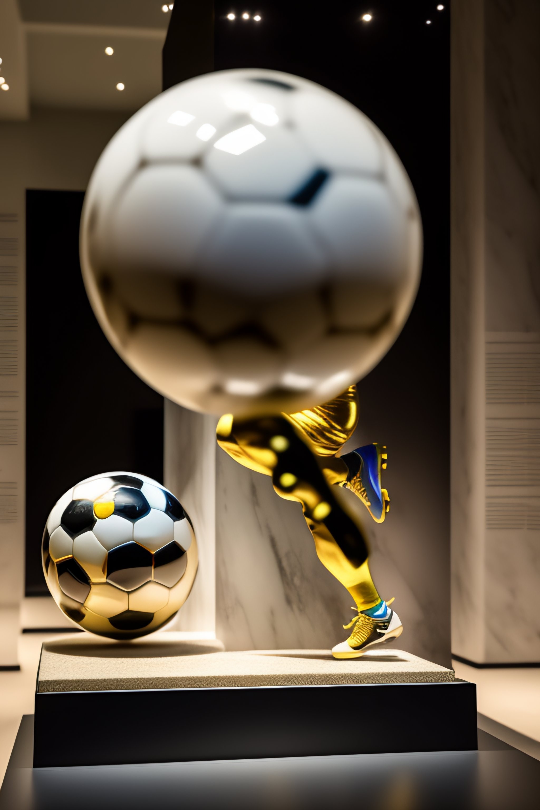 Lexica - Marble sculptures of Messi, kicking ball, very detailed, by ...