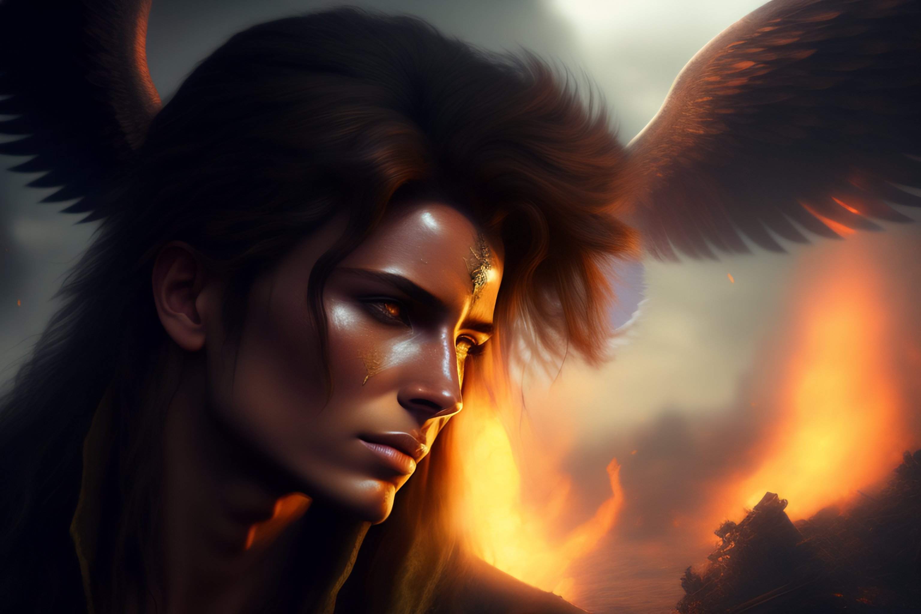 Lexica - Realistic Fallen Angel in the hell