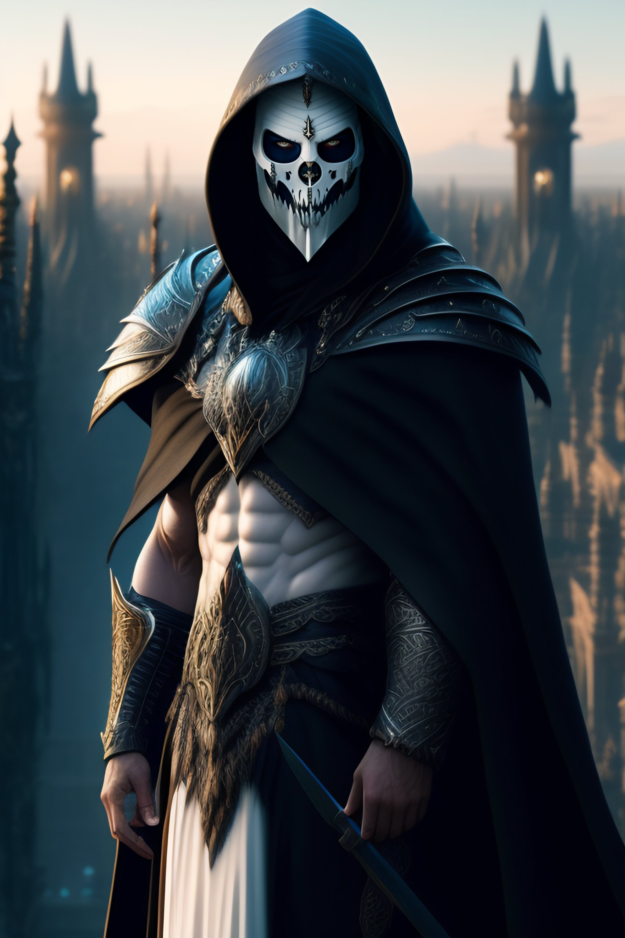 Lexica - White male warrior long silver hair with organic bone full ...