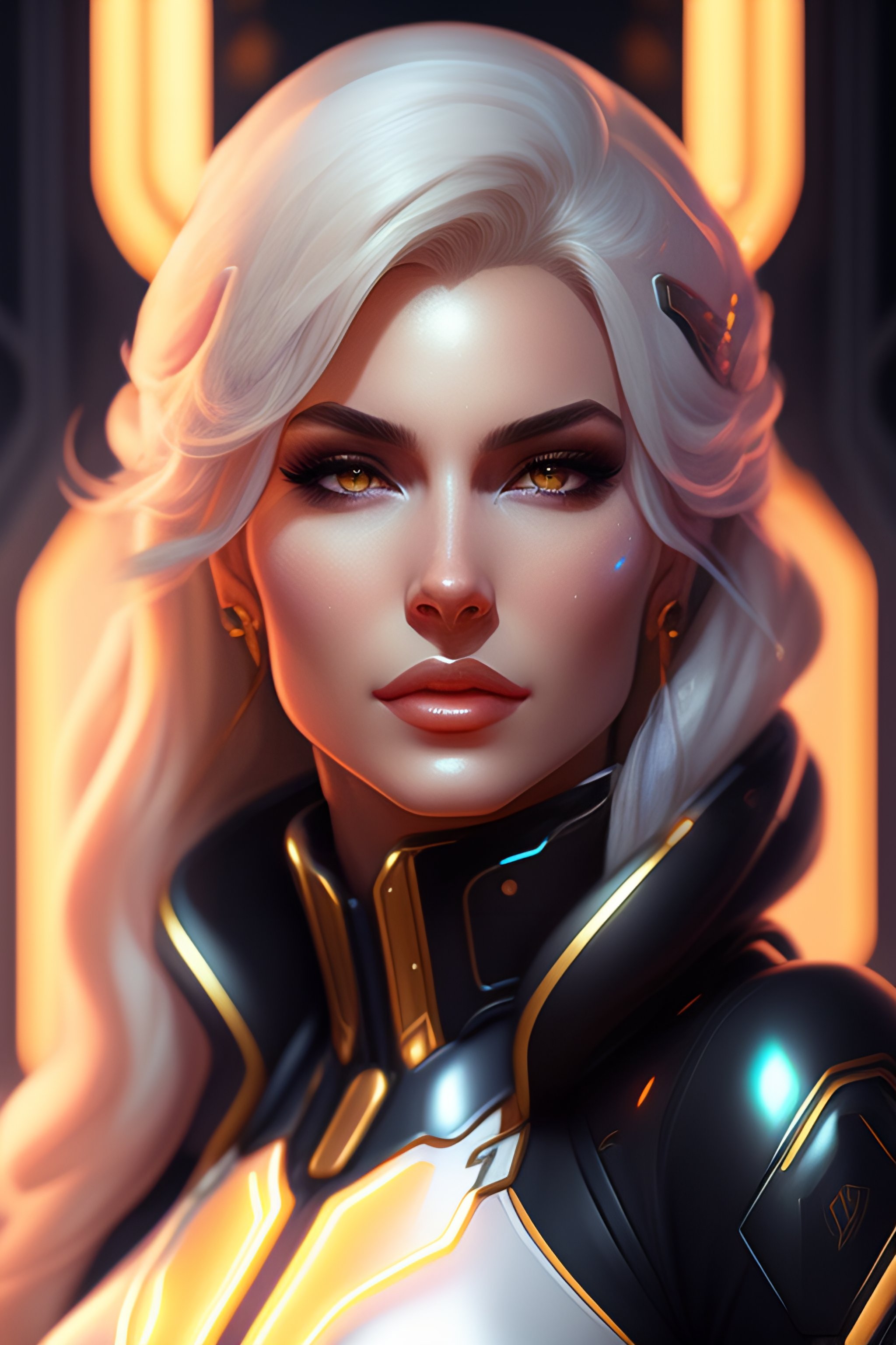 Lexica - Symmetry portrait of mercy from overwatch, closeup, sci - fi ...