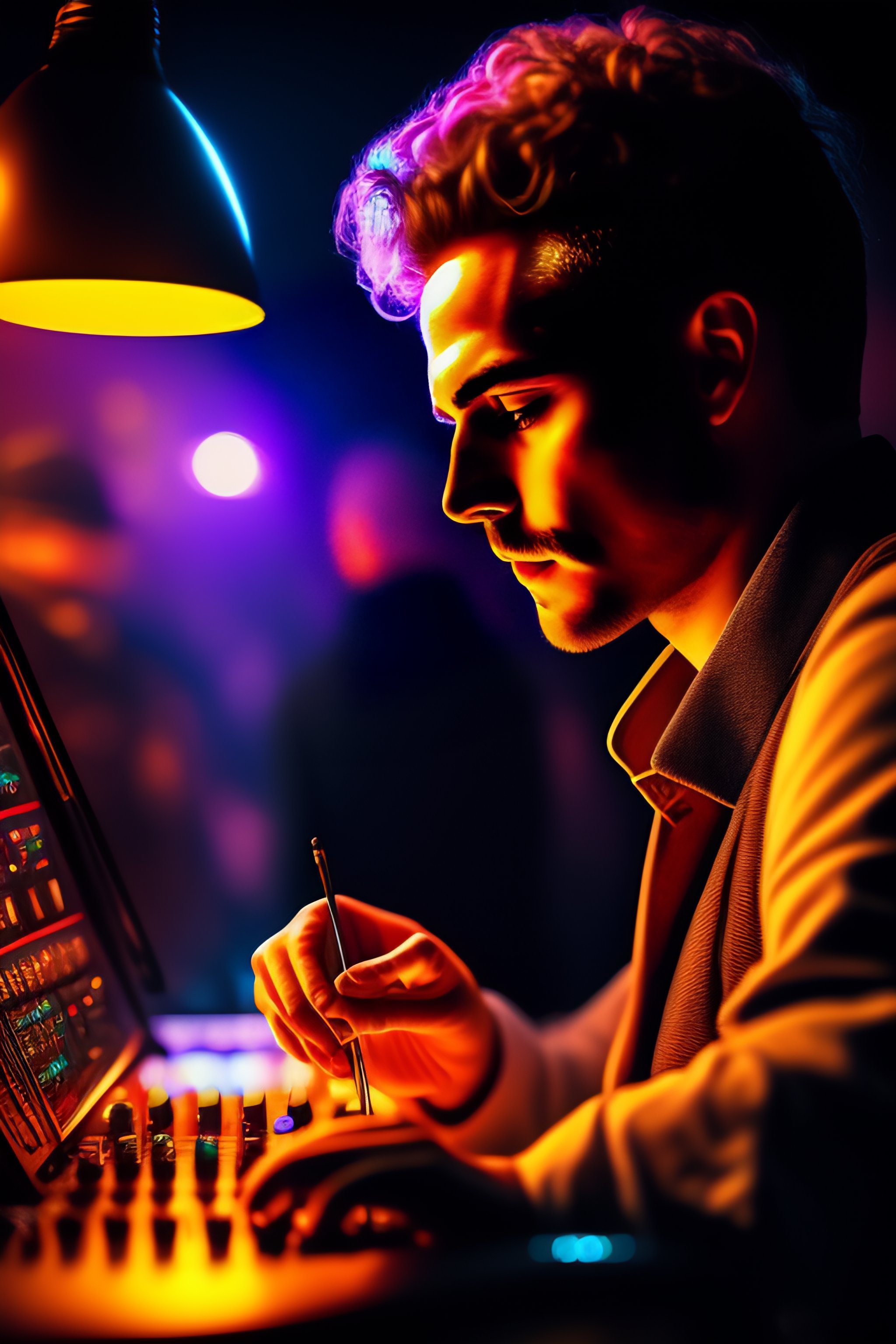 Lexica - Portrait of an electronic musician in a club