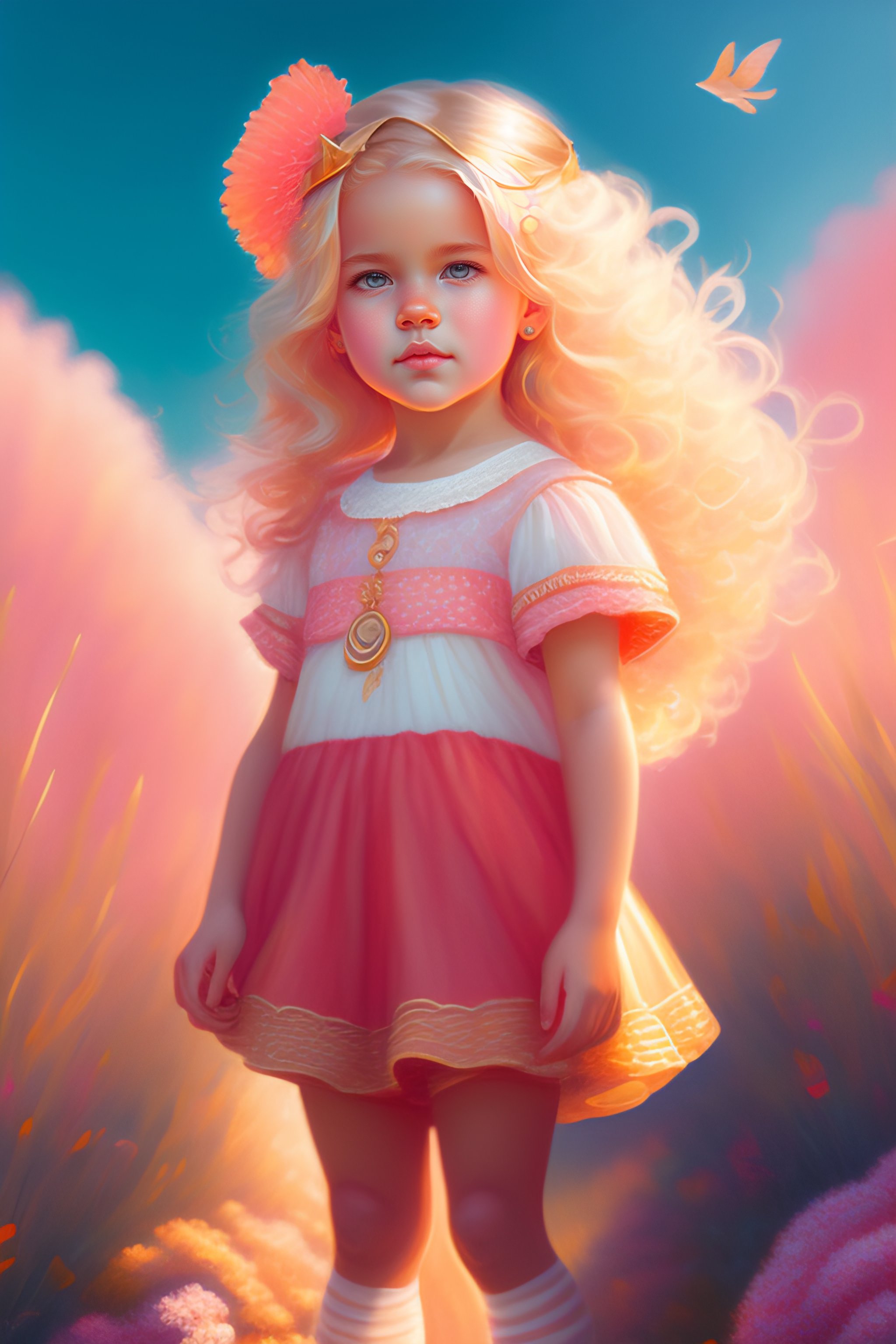 Lexica - "harmony golden glimmering blonde haired cute little girl ...