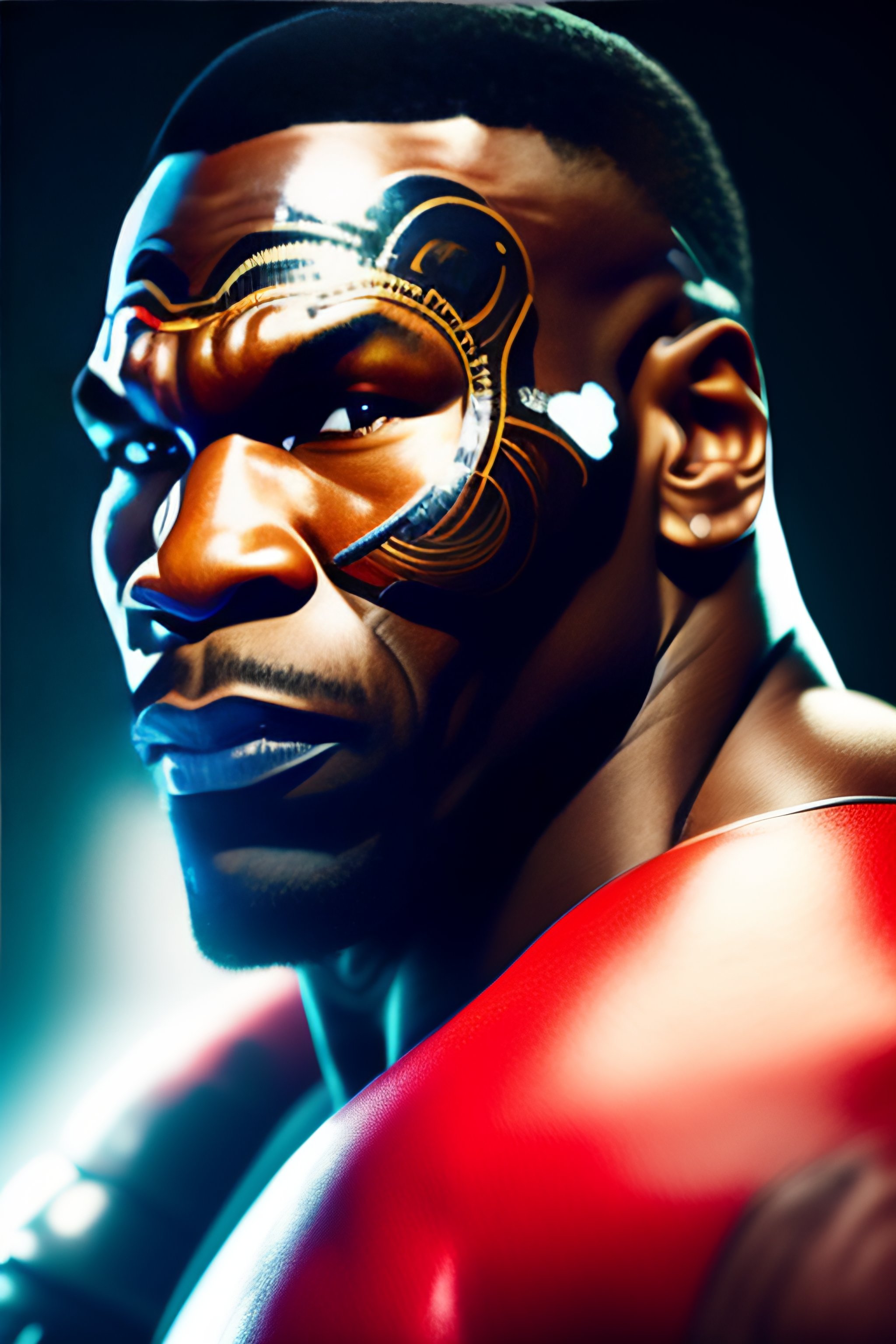 Lexica - A Mike Tyson , as a cyborg ,with boxing gloves on , in the ...