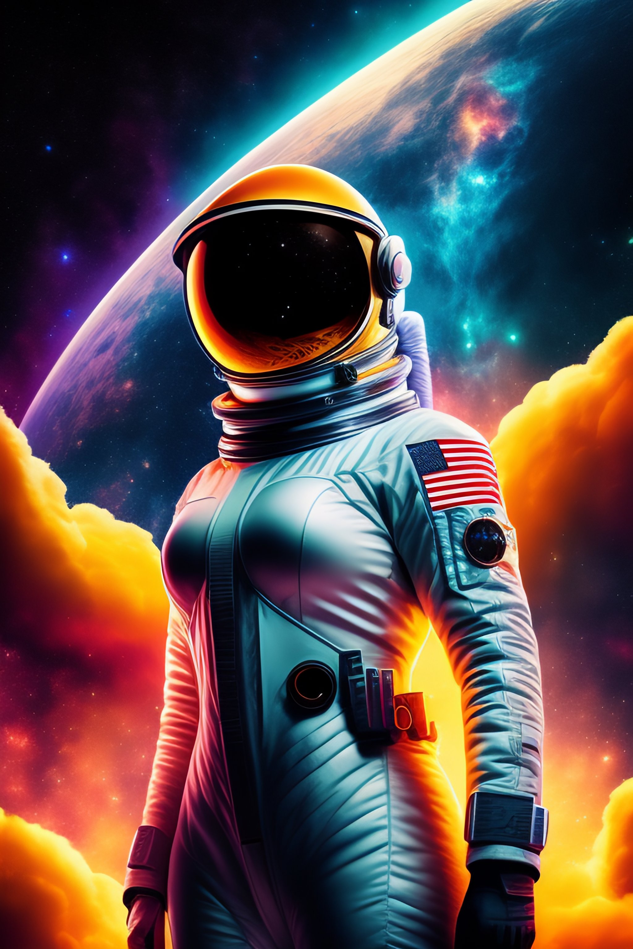 Lexica - Space tourist, portrait photo, passport, space suite, comics ...