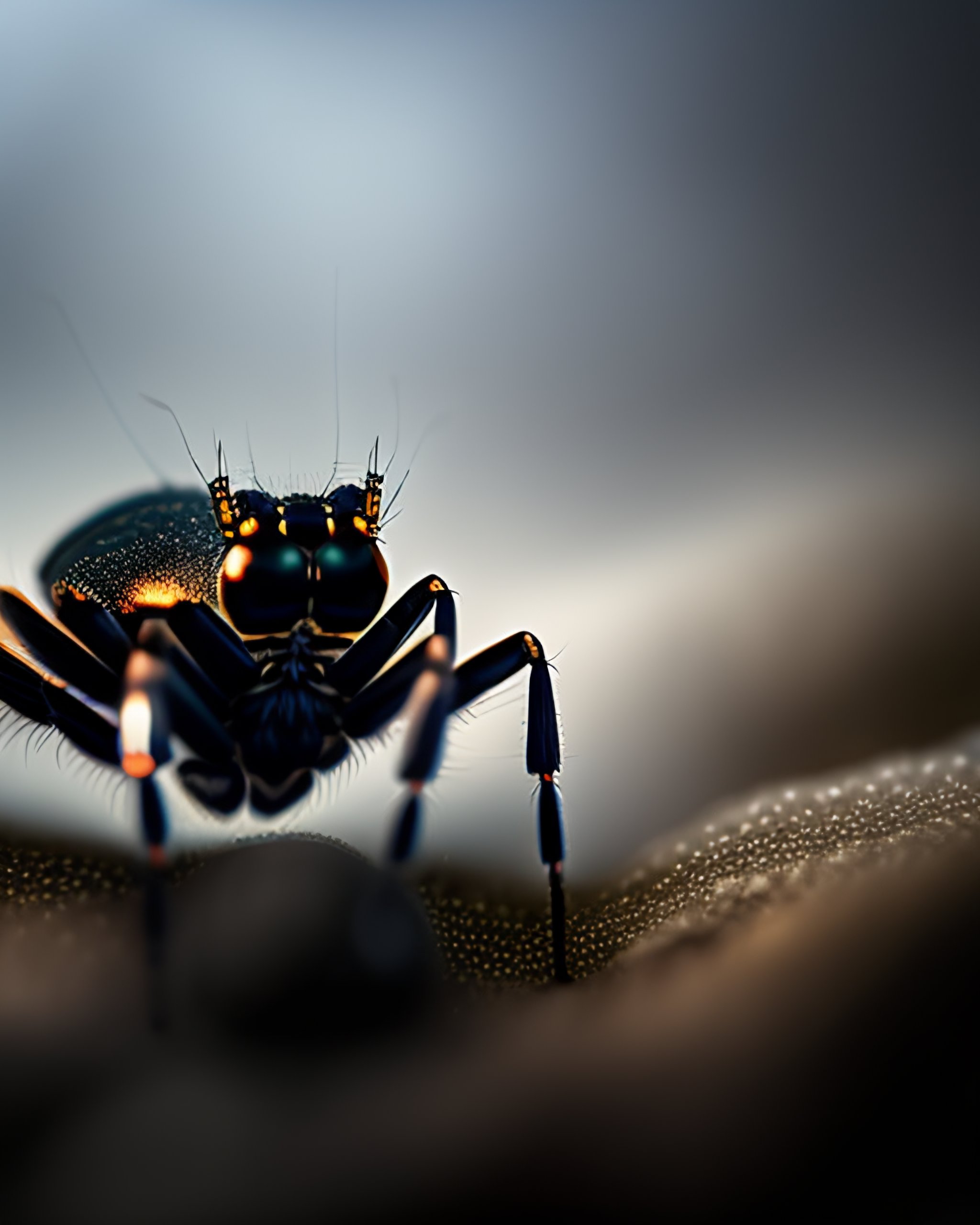 Lexica - Creature humanoid spider dark obscured by fog, grainy camera ...