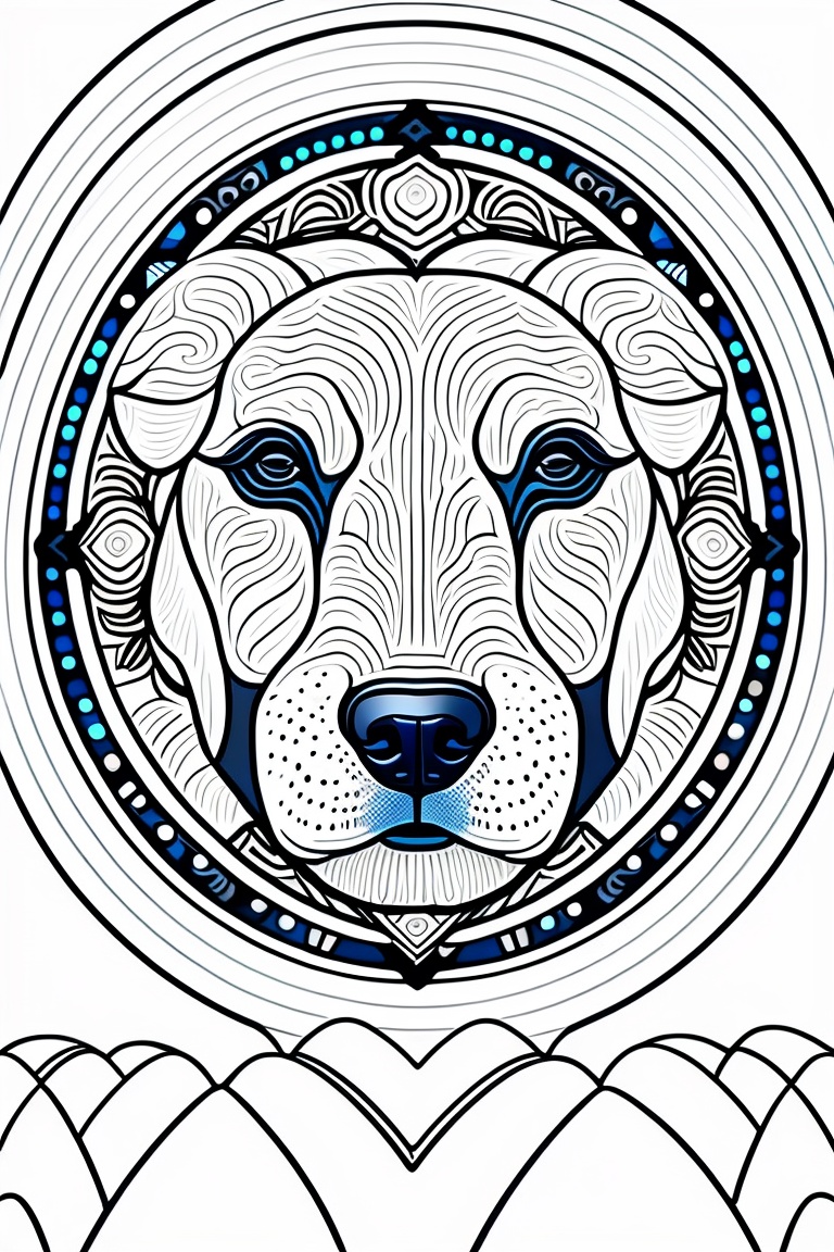 Lexica - Coloring page for adults, bold lines, dark lines, mandala body ...