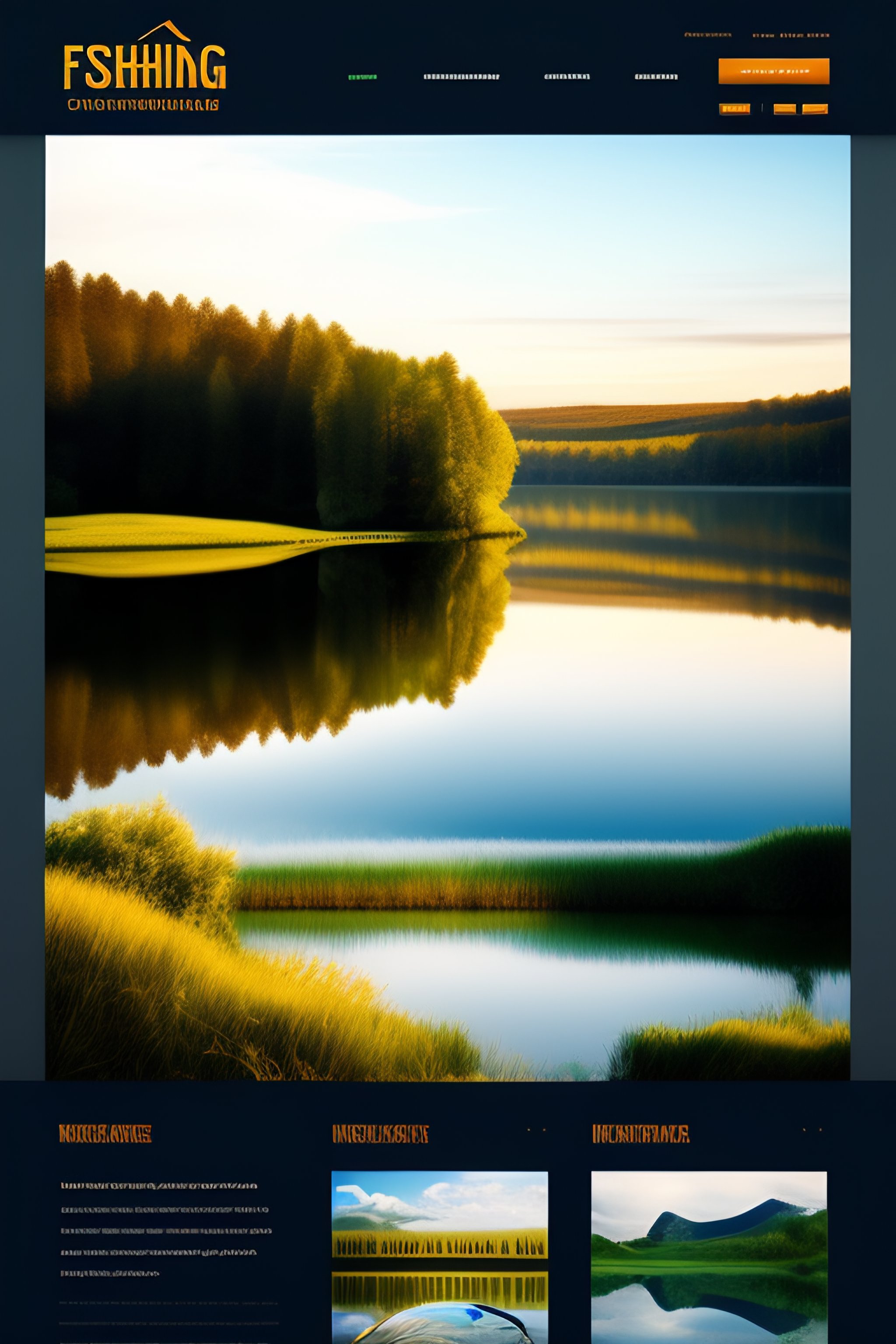 Lexica - Fishing lake website design concept