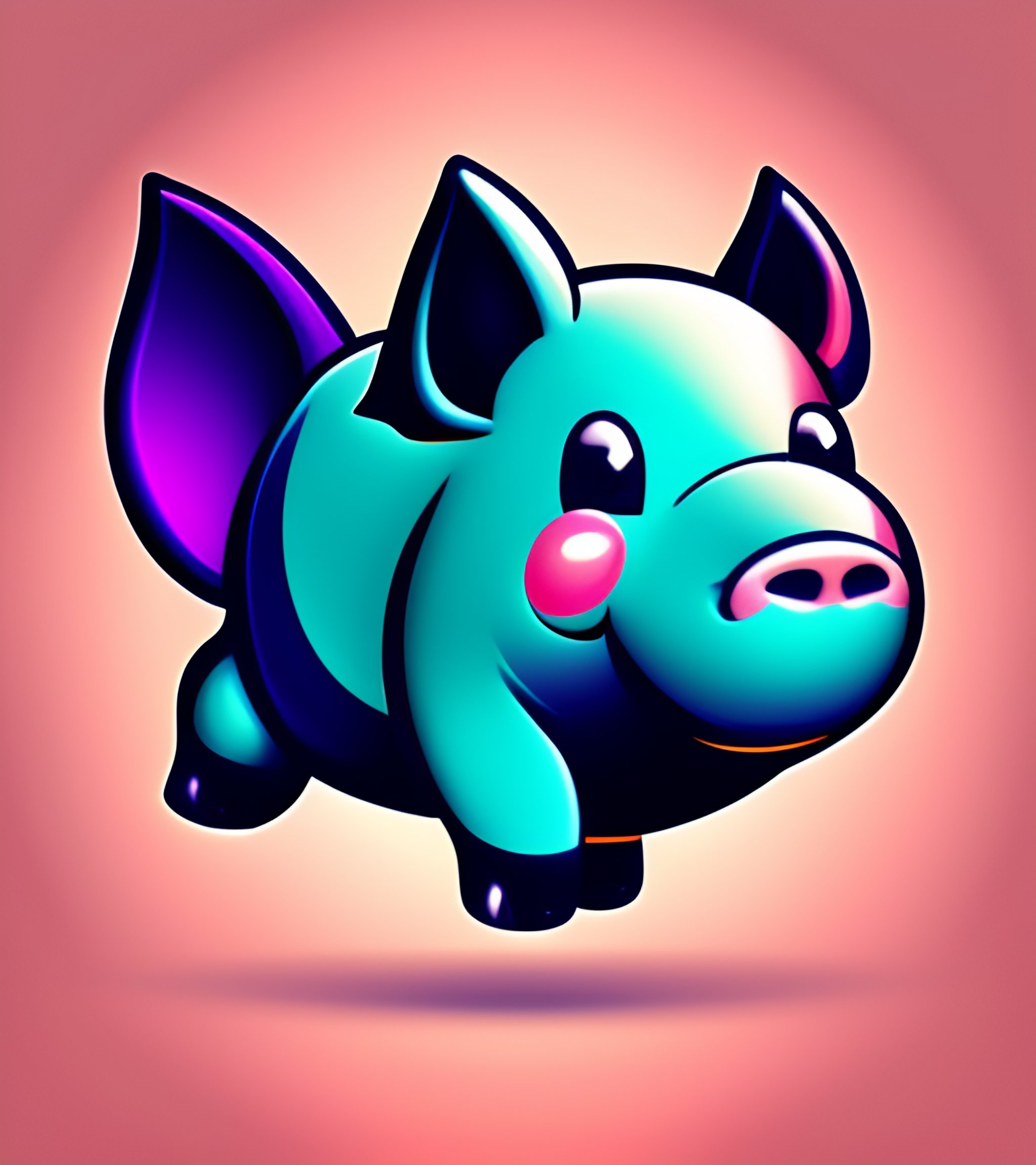 Lexica - Cute flying pig with wings, gambling at casino , cartoon logo ...