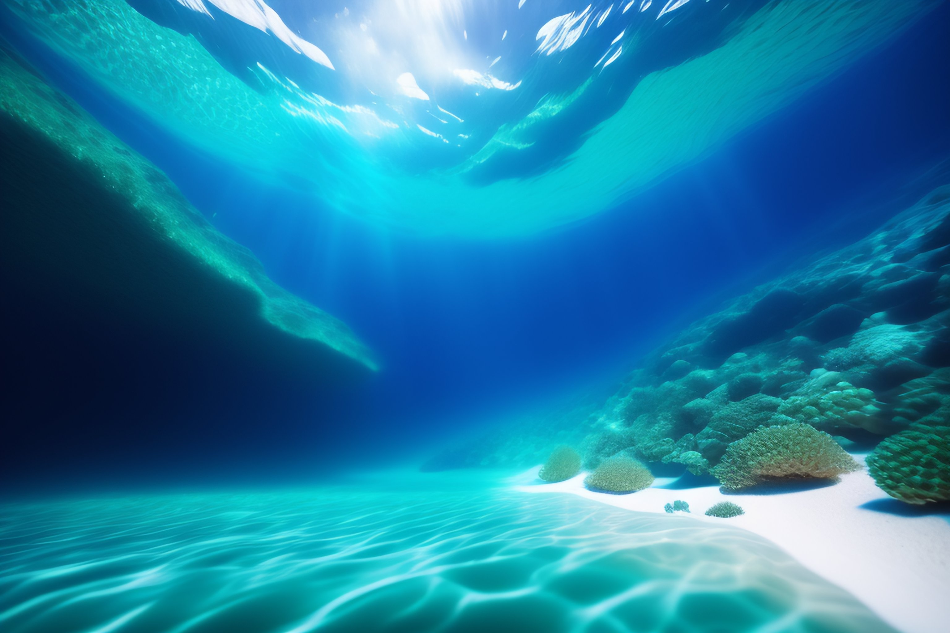 Lexica - Underwater blue ocean, High Quality! professional photography ...
