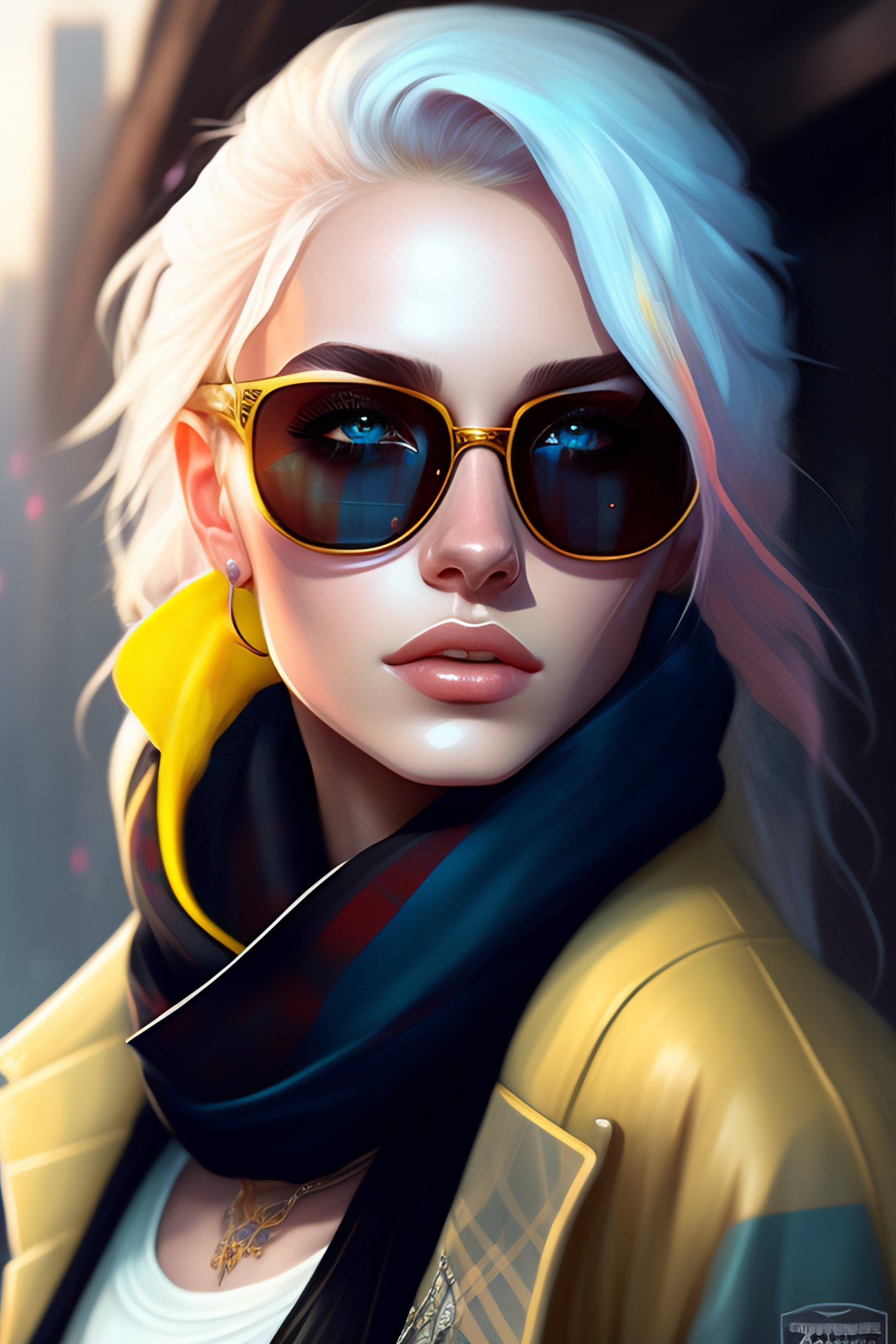 Lexica - Highly detailed portrait of a sewer emo punk lady student ...